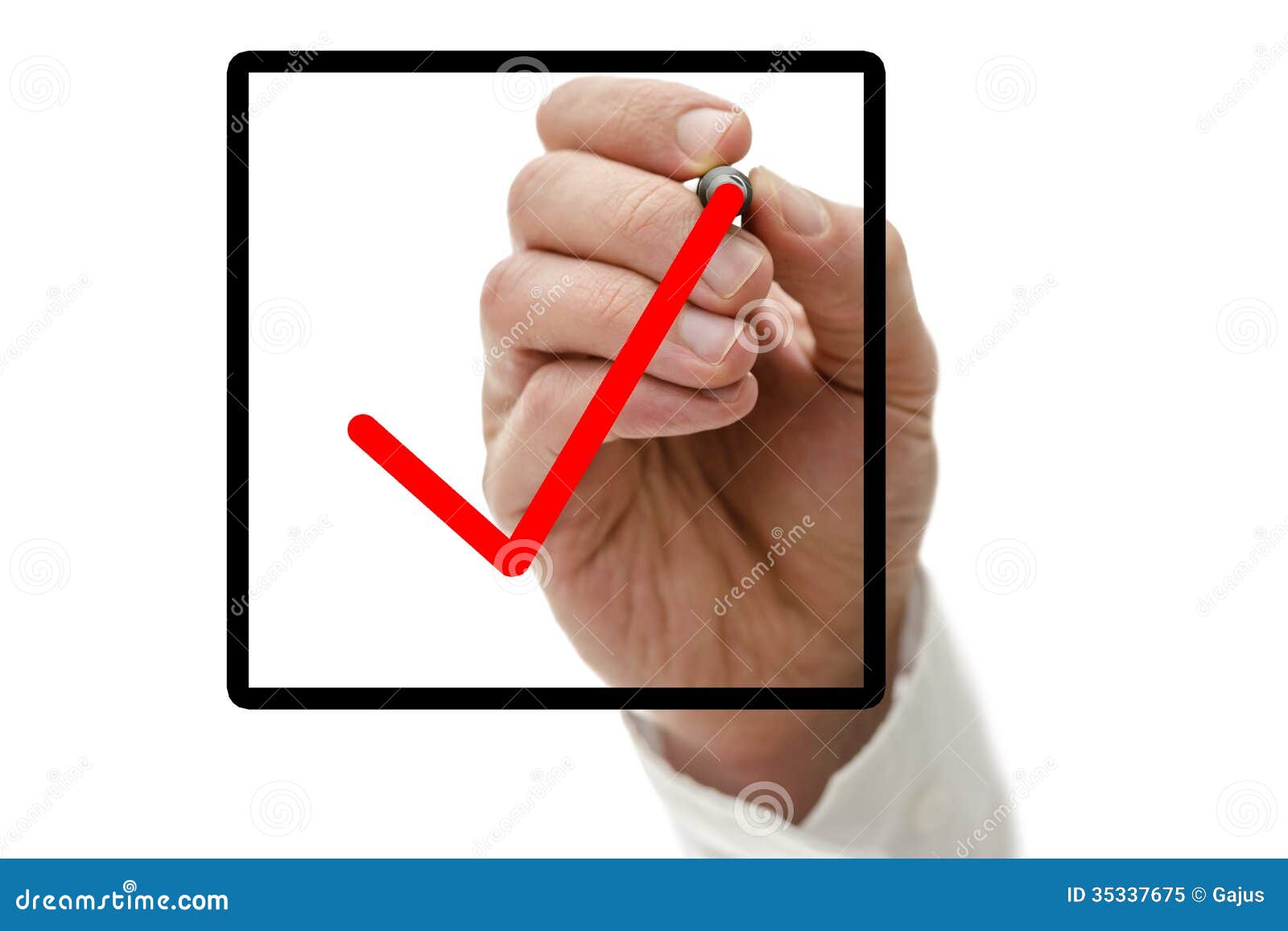 Checkbox avec un coutil image stock. Image du excellent - 35337675