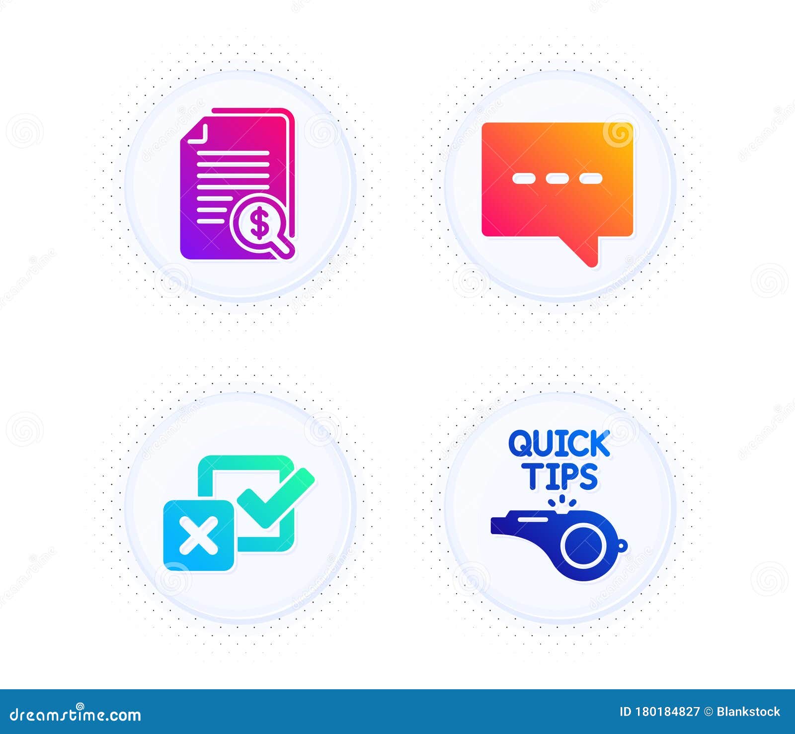 Checkbox, Blog and Financial Documents Icons Set. Tutorials Sign ...