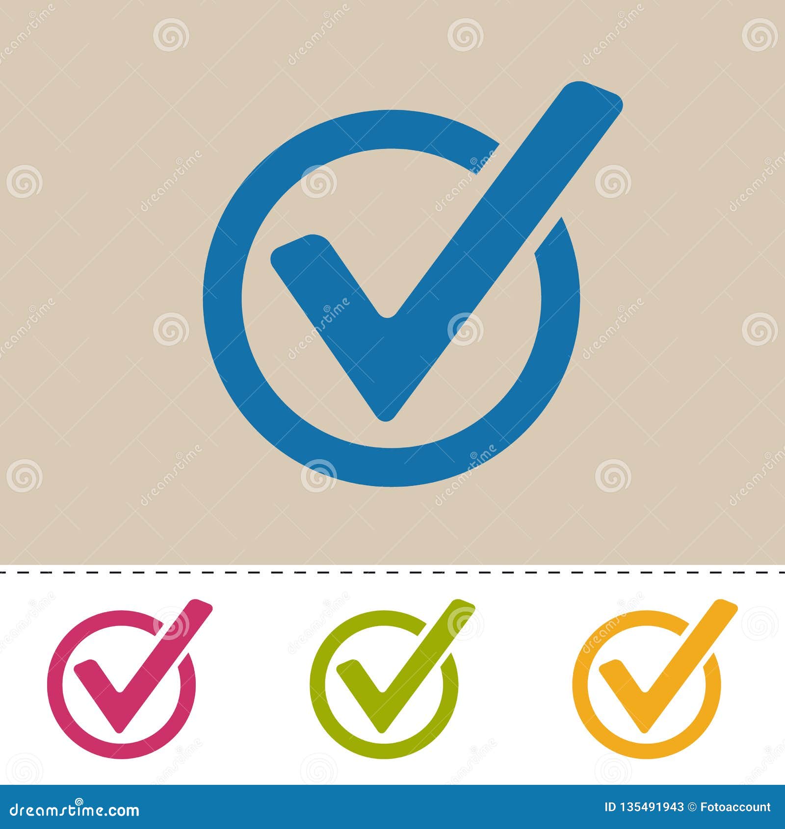 Checkbox Button - Colorful Vector Illustration - Isolated on White and ...