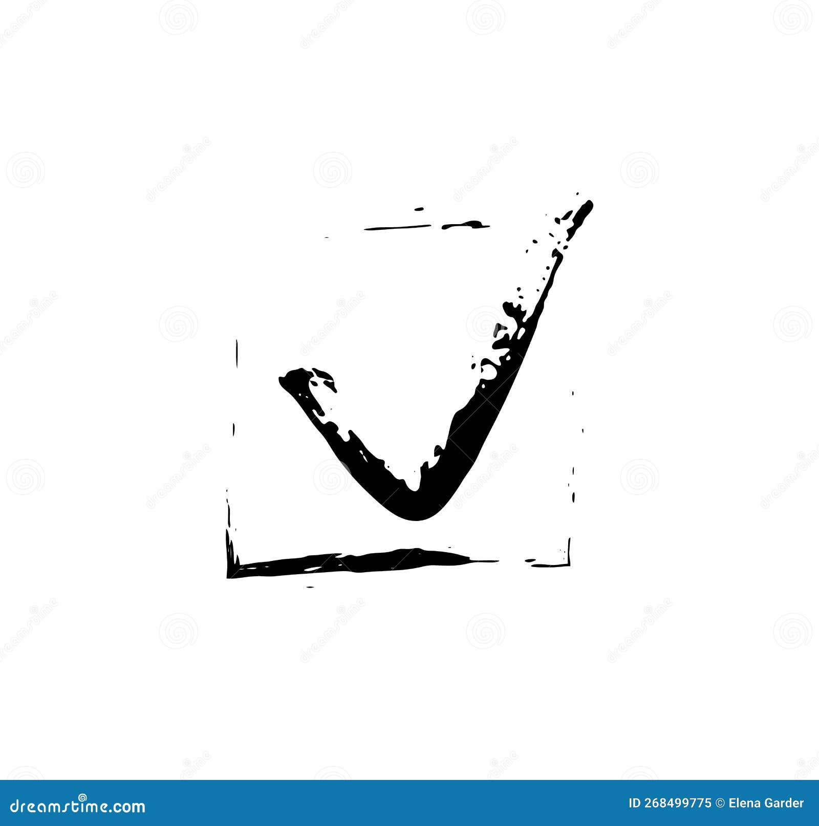 Checkbox. Check Signs V X. Chalk and Brush Checkmarks Set Stock Vector ...