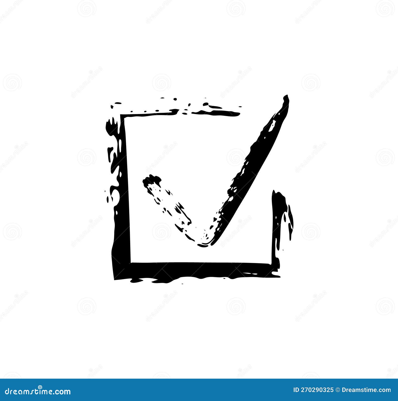 Checkbox. Check Signs V X. Chalk and Brush Checkmarks Set Stock Vector ...