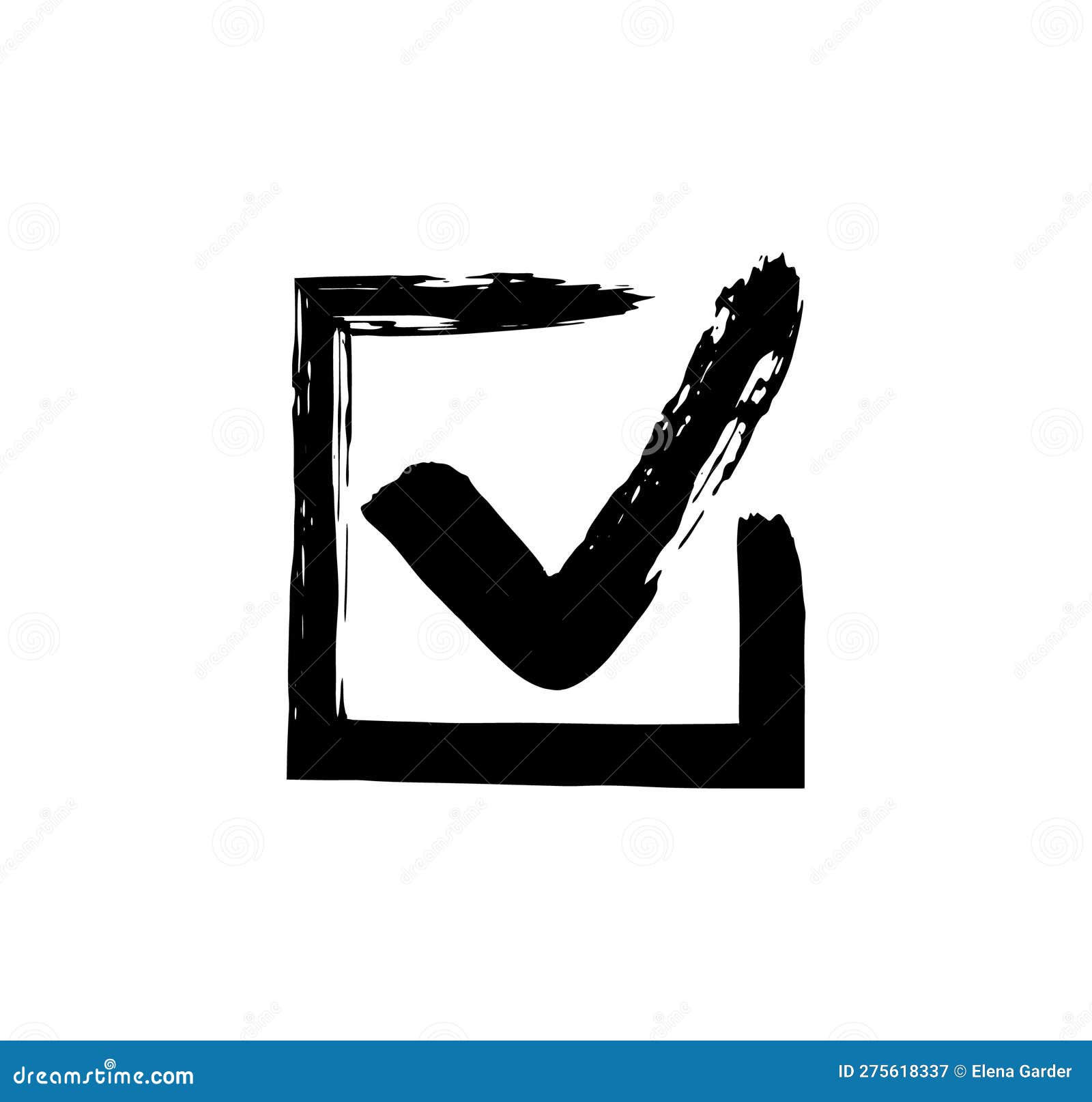 Checkbox. Check Signs V X. Chalk and Brush Checkmarks Set Stock Vector ...