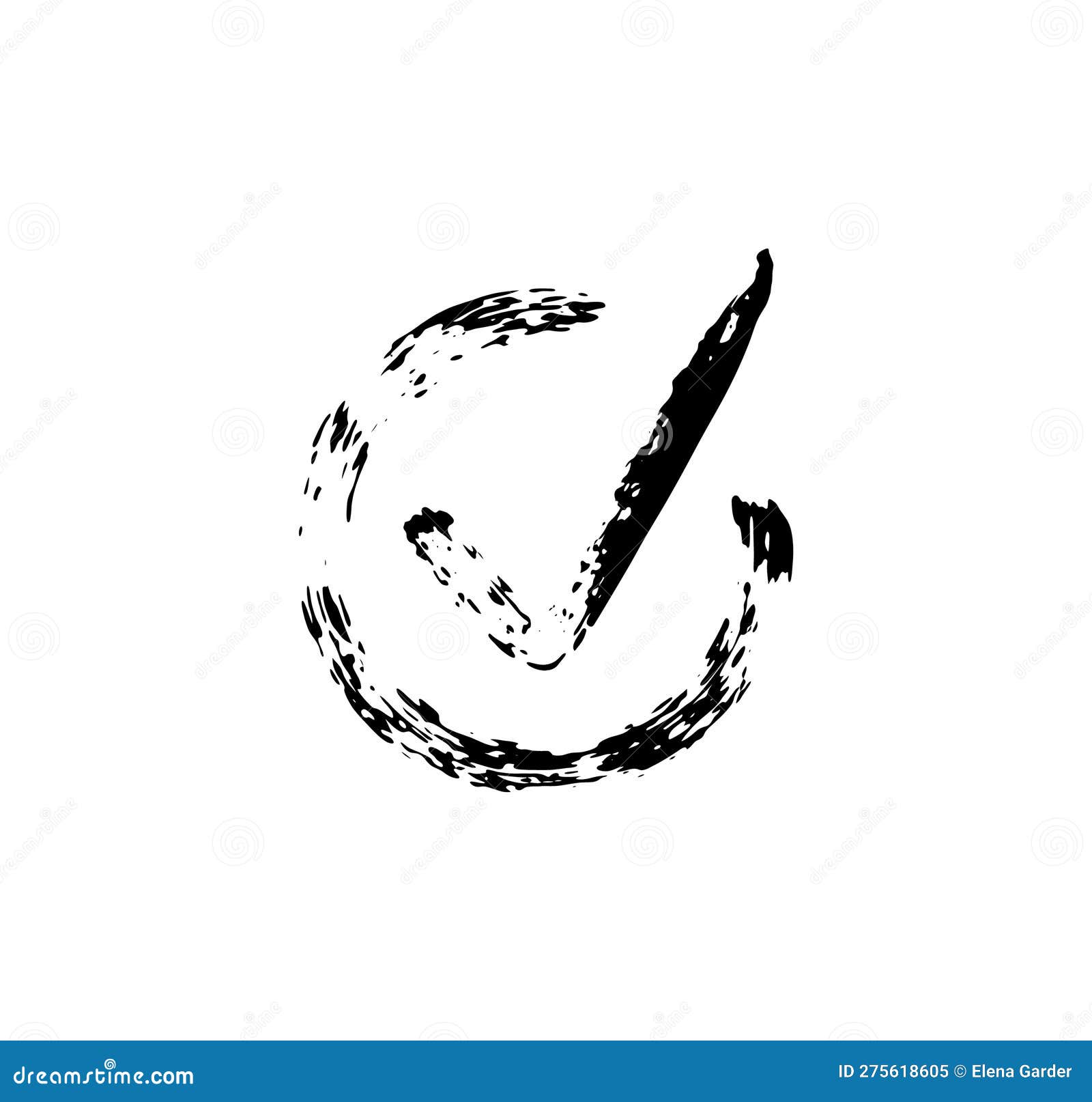 Checkbox. Check Signs V X. Chalk and Brush Checkmarks Set Stock Vector ...