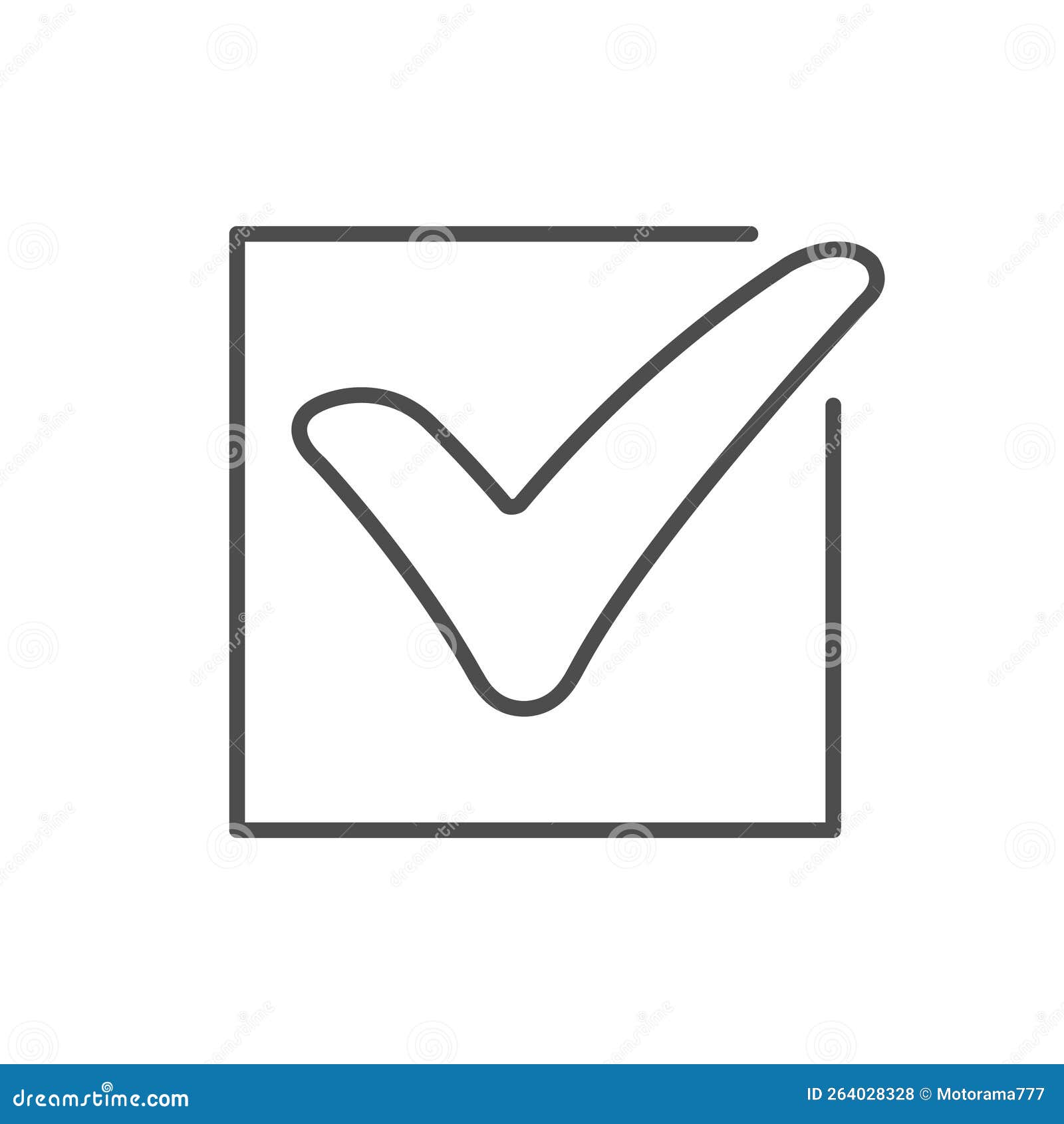 Checkbox with Checkmark Line Icon Stock Vector - Illustration of icon ...