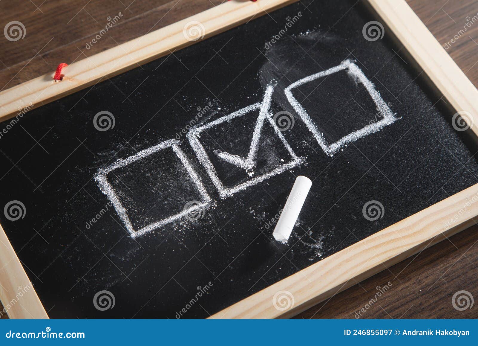 Checkbox Drawn with Chalk on Chalkboard Stock Image - Image of sign ...