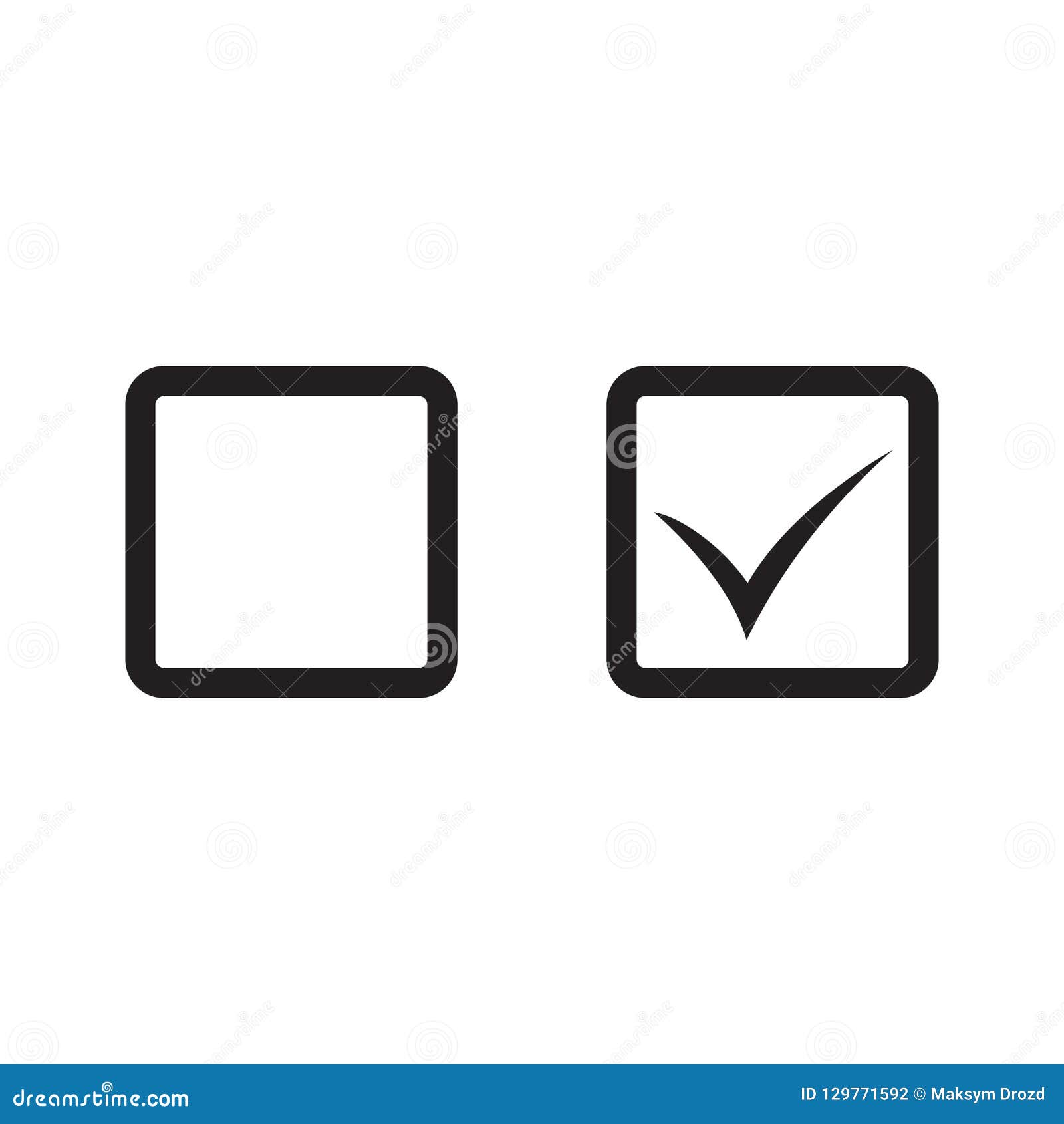 Checkbox Fijado Con El Icono En Blanco Y Comprobado Del Vector Del ...