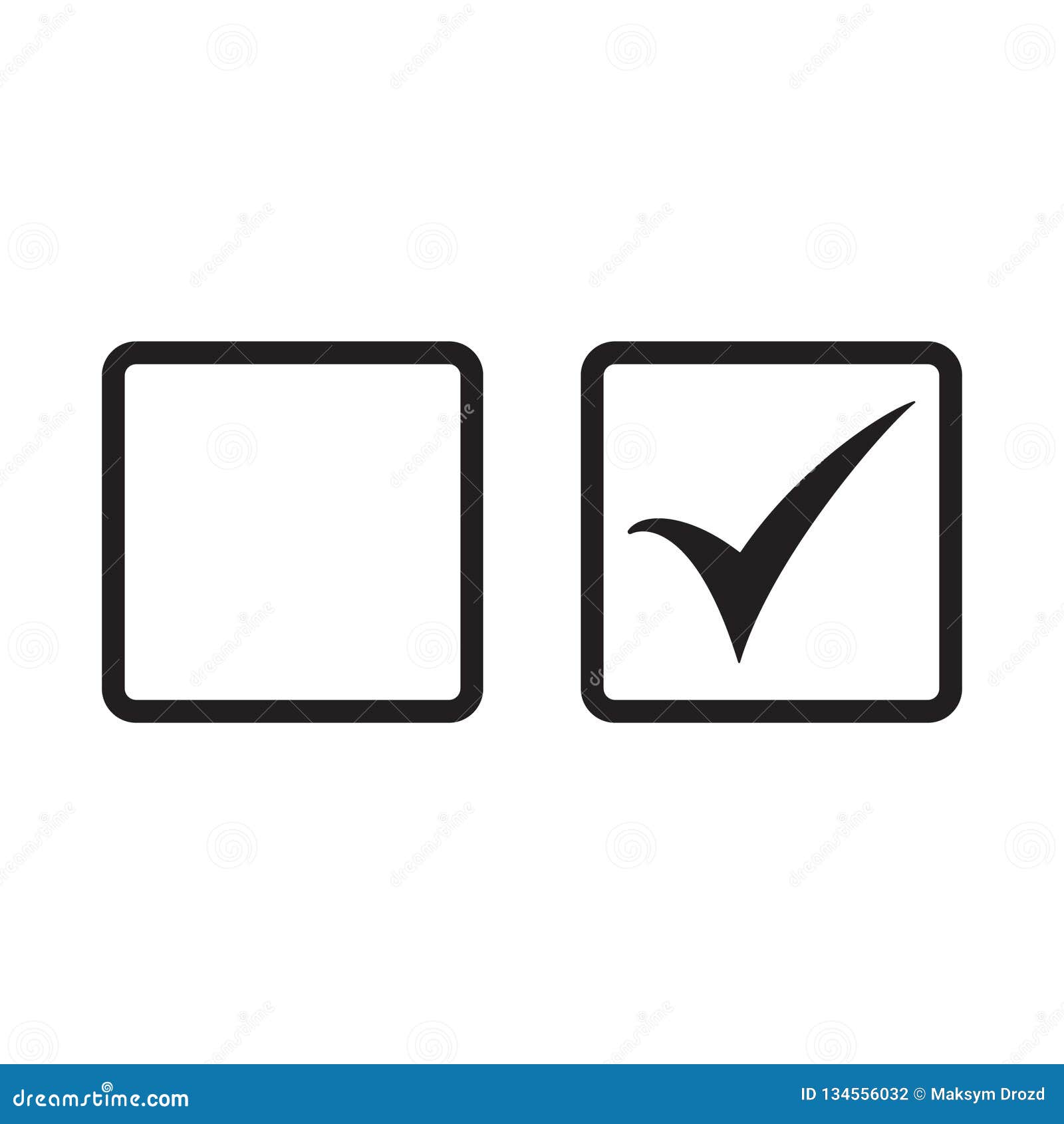 Checkbox Fijado Con El Icono En Blanco Y Comprobado Del Vector Del ...