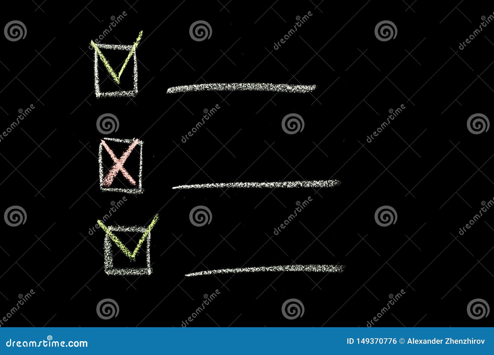 Checkbox Hand Drawn on Chalkboard Stock Photo - Image of blackboard ...