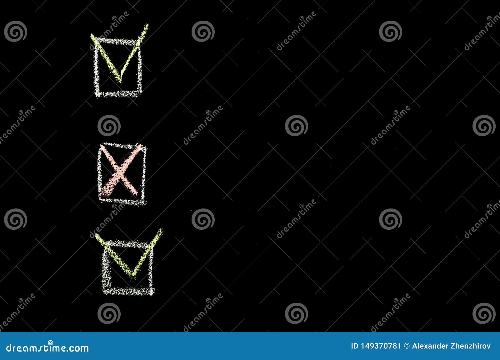 Checkbox Hand Drawn on Chalkboard Stock Image - Image of chalkboard ...