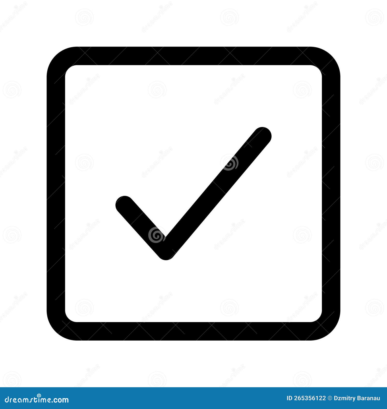 Checkbox Icon Line Isolated on White Background. Black Flat Thin Icon ...