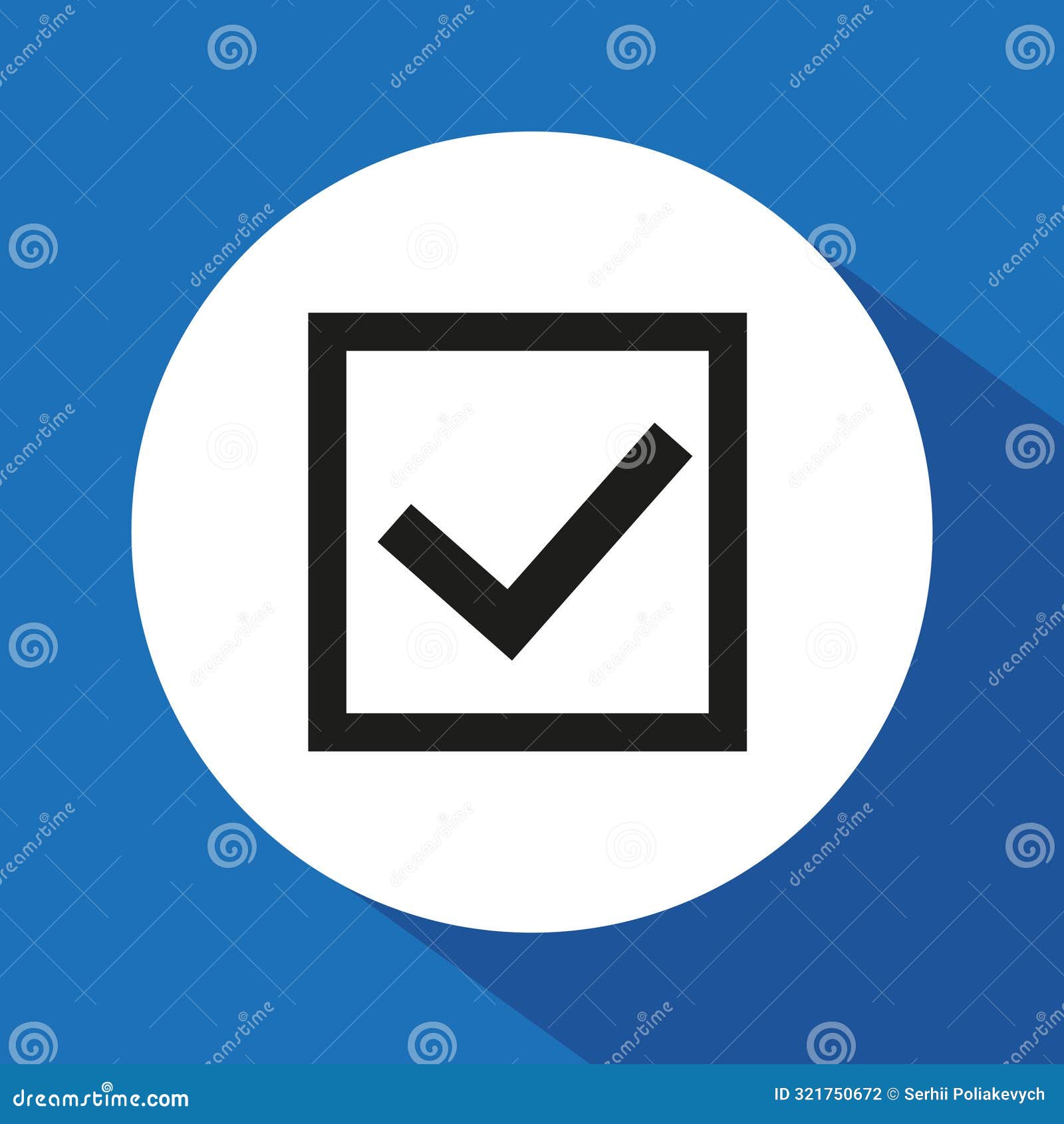 Checkbox Icon Vector. Blue Background Design. Checkmark Symbol Graphic ...