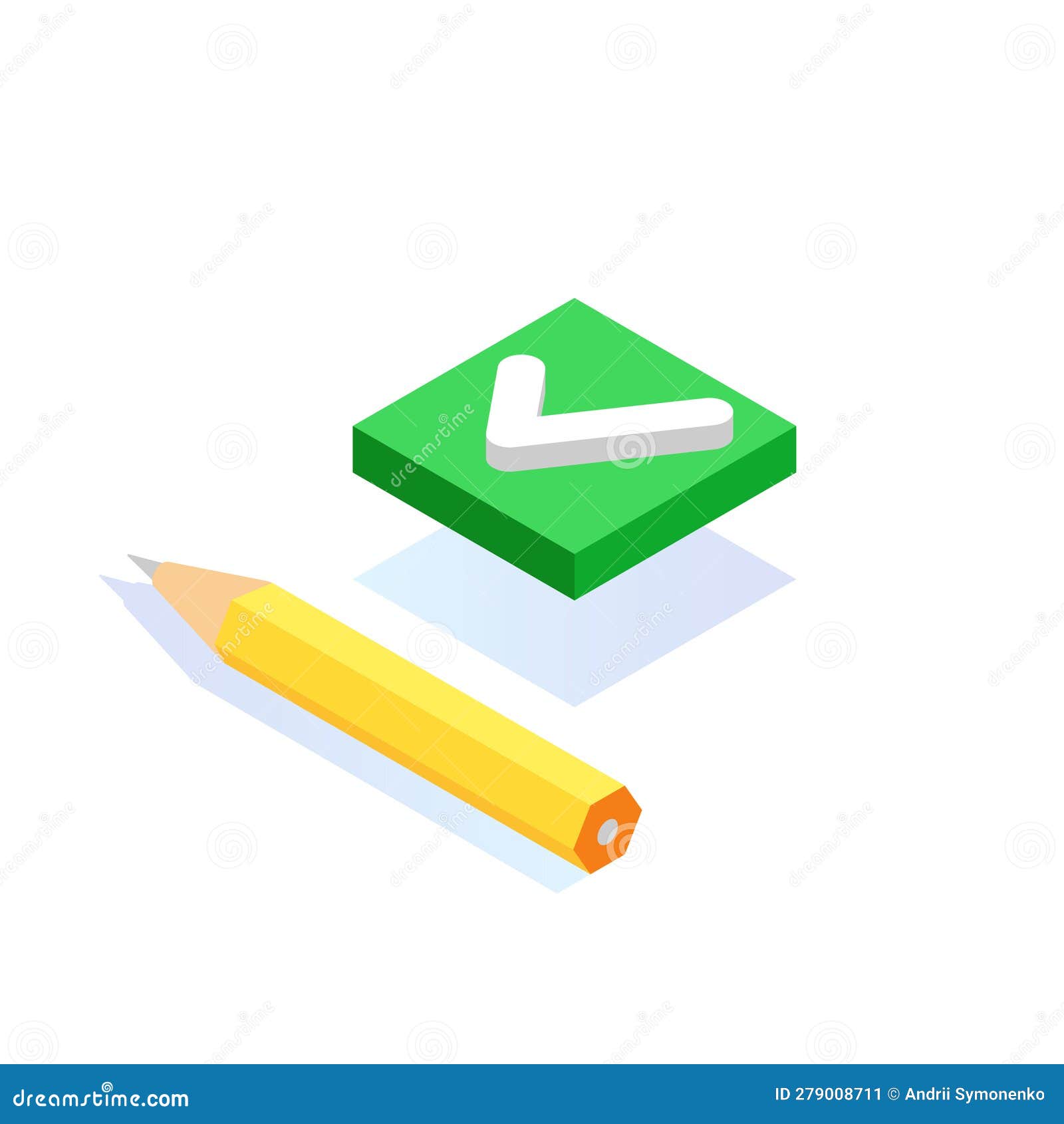 Checkbox Isometric. Checkmark or Tick Notification Stock Illustration ...