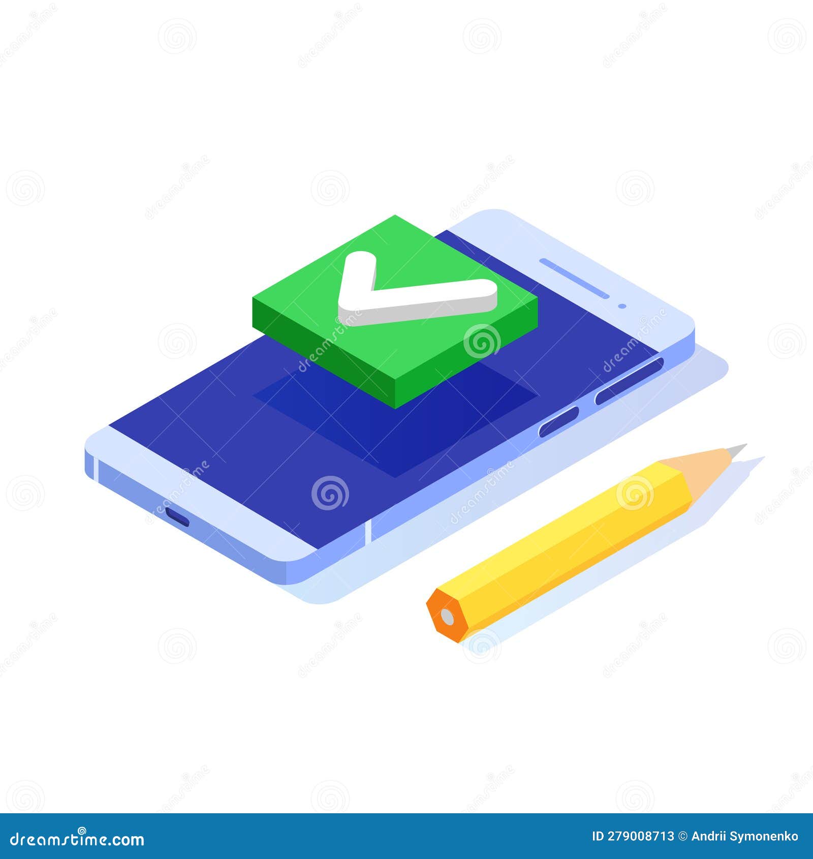 Checkbox Isometric. Checkmark or Tick Notification Stock Vector ...