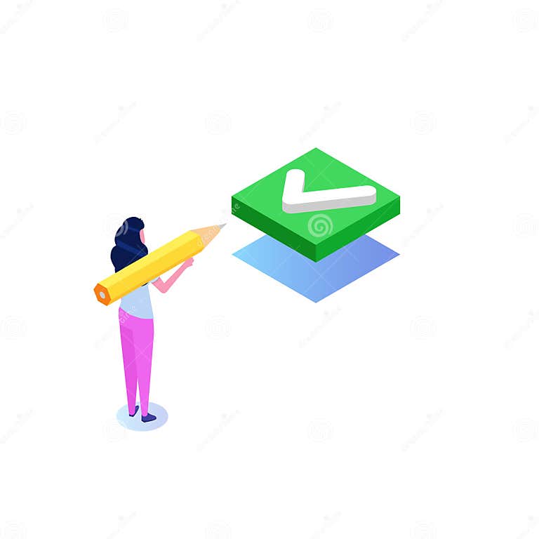 Checkbox Isometric. Checkmark or Tick Notification Stock Vector ...