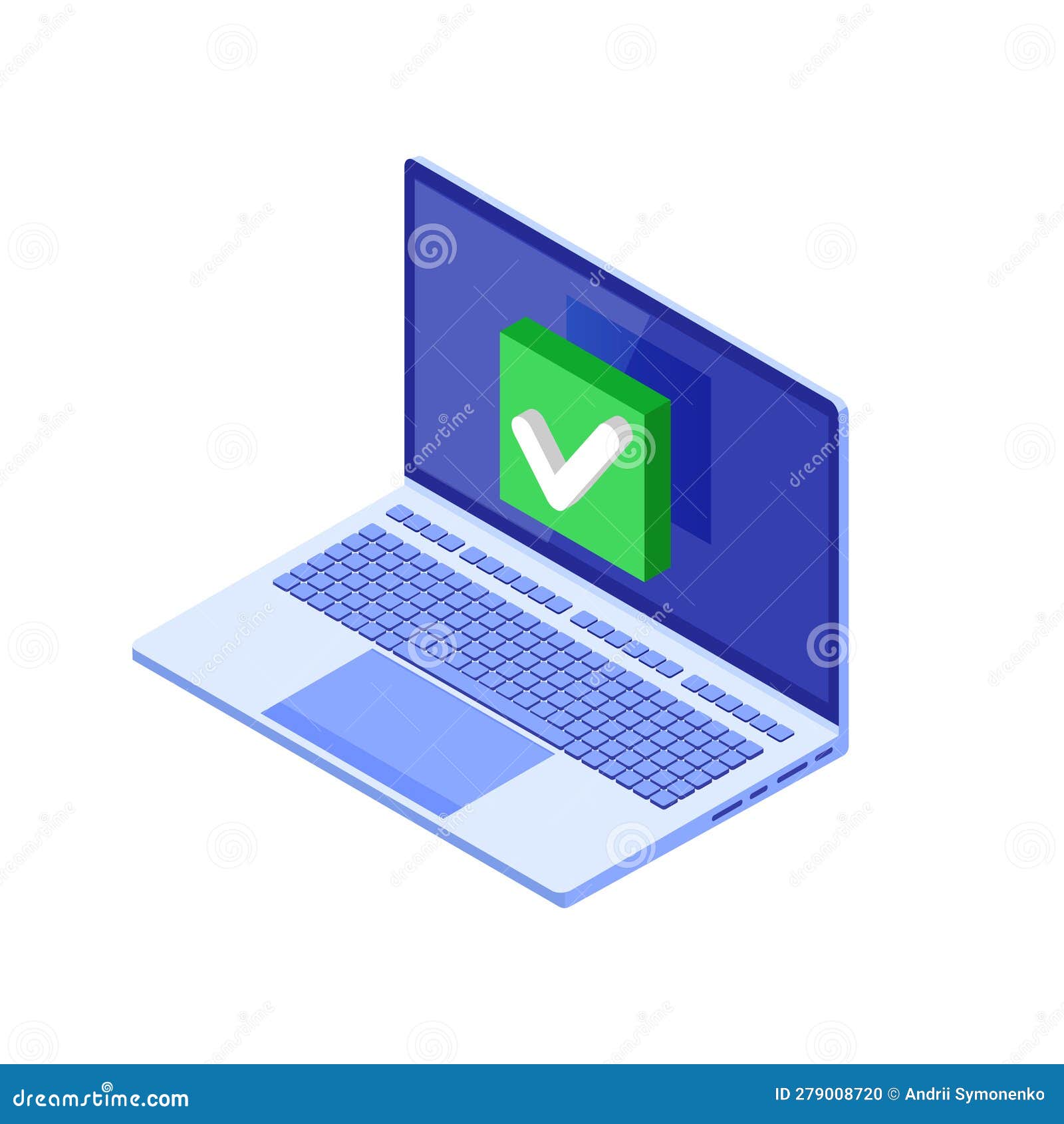 Checkbox Isometric. Checkmark or Tick Notification Stock Illustration ...