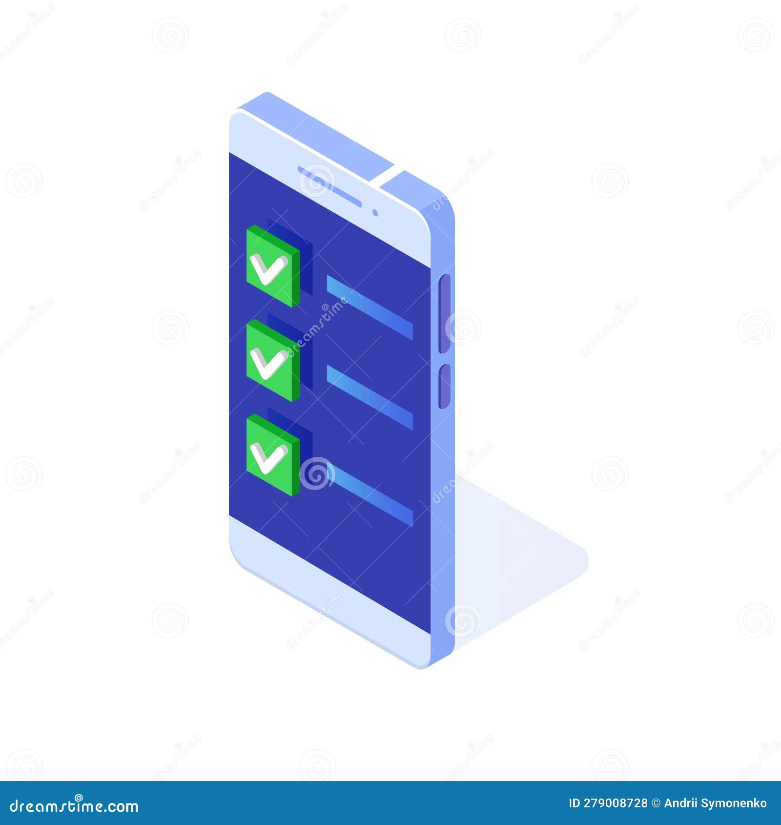 Checkbox Isometric. Checkmark or Tick Notification Stock Vector ...