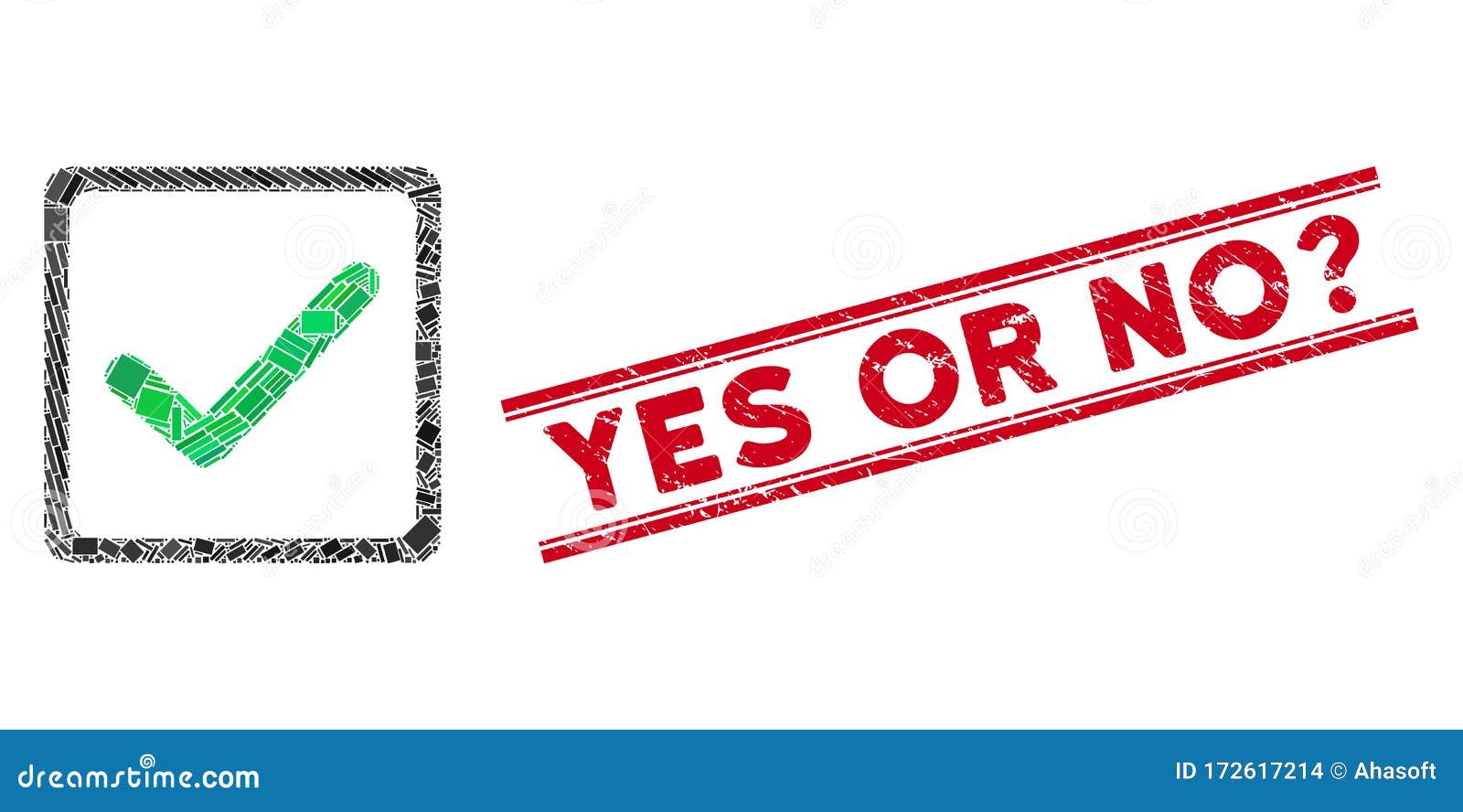 Checkbox Mosaic and Grunge Yes or No Question Watermark with Lines ...