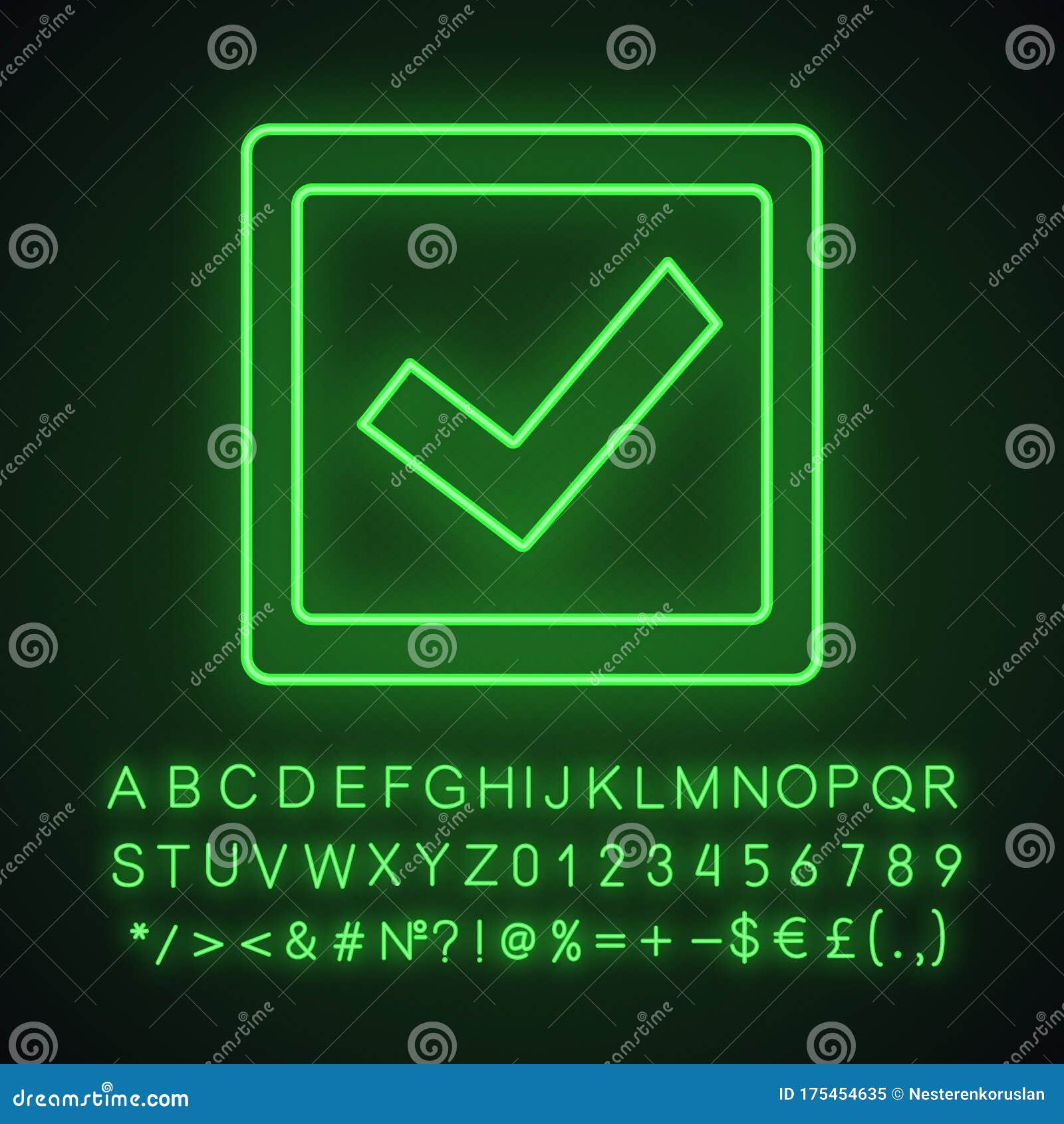 Checkbox neon light icon stock vector. Illustration of laser - 175454635 Checkbox neon light icon stock vector. Illustration of laser - 175454635