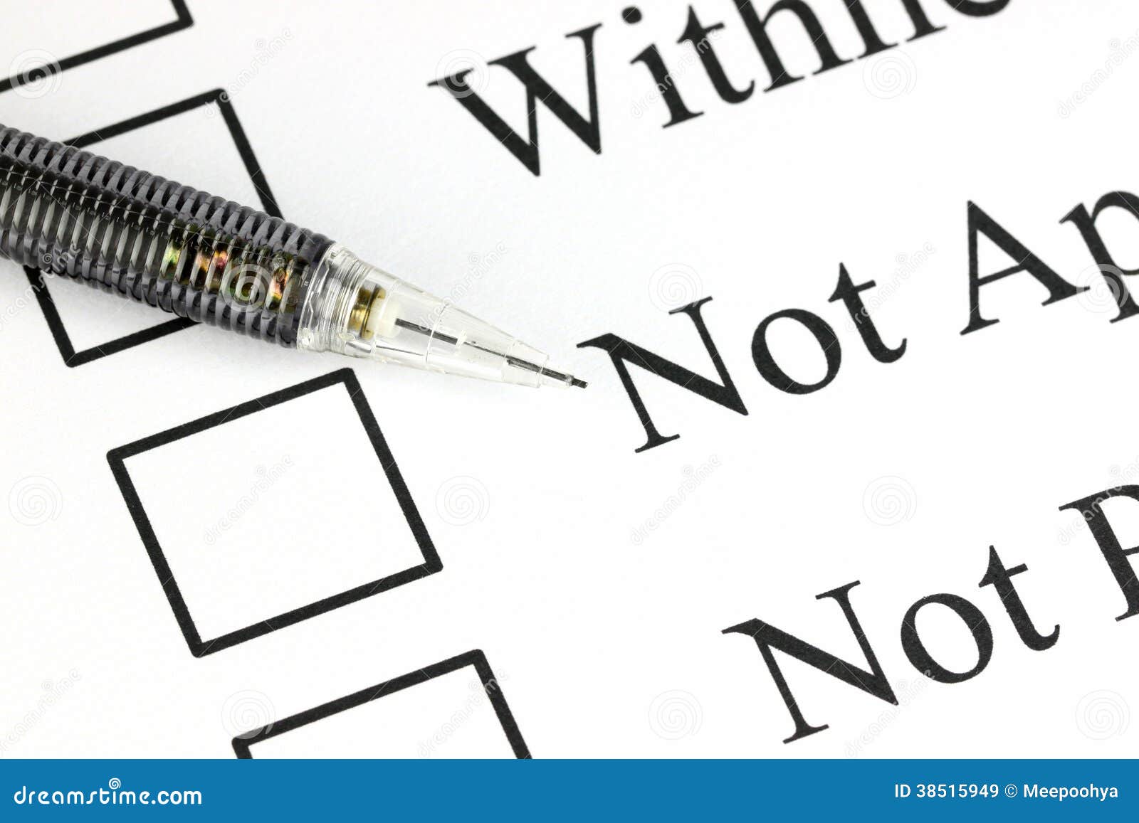 Checkbox in Not Approve Text. Stock Image - Image of concept ...