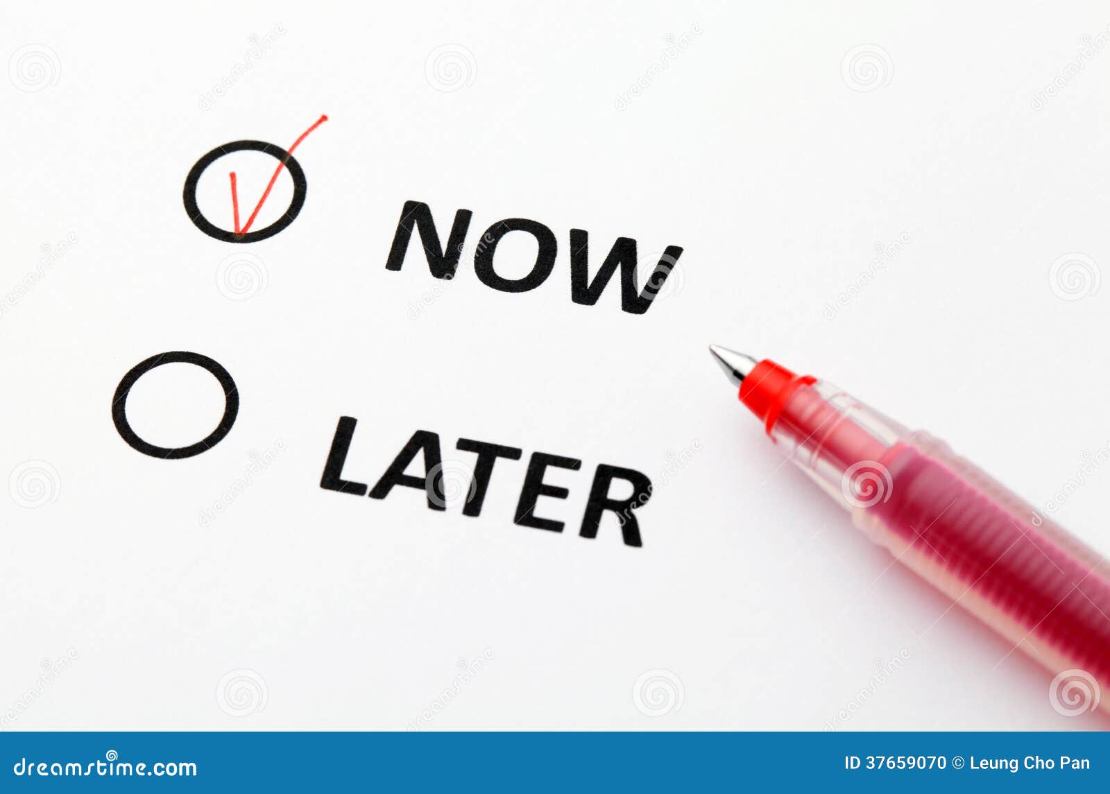 Checkbox for now and later stock photo. Image of writing - 37659070