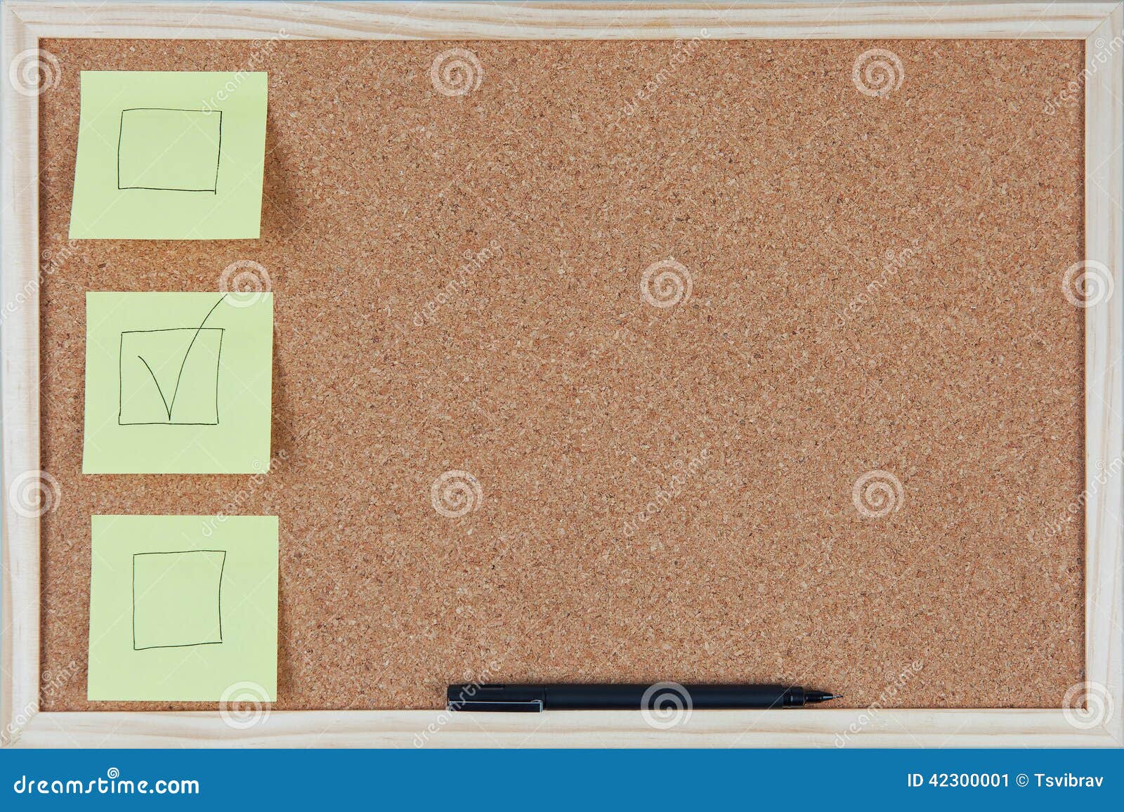 Checkbox Post-it Notes On Corkboard Stock Image | CartoonDealer.com ...