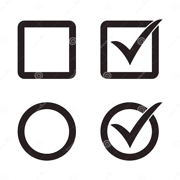 Checkbox Set with Blank and Checked Checkbox Vector Icon. Stock Vector - Illustration of sign ...
