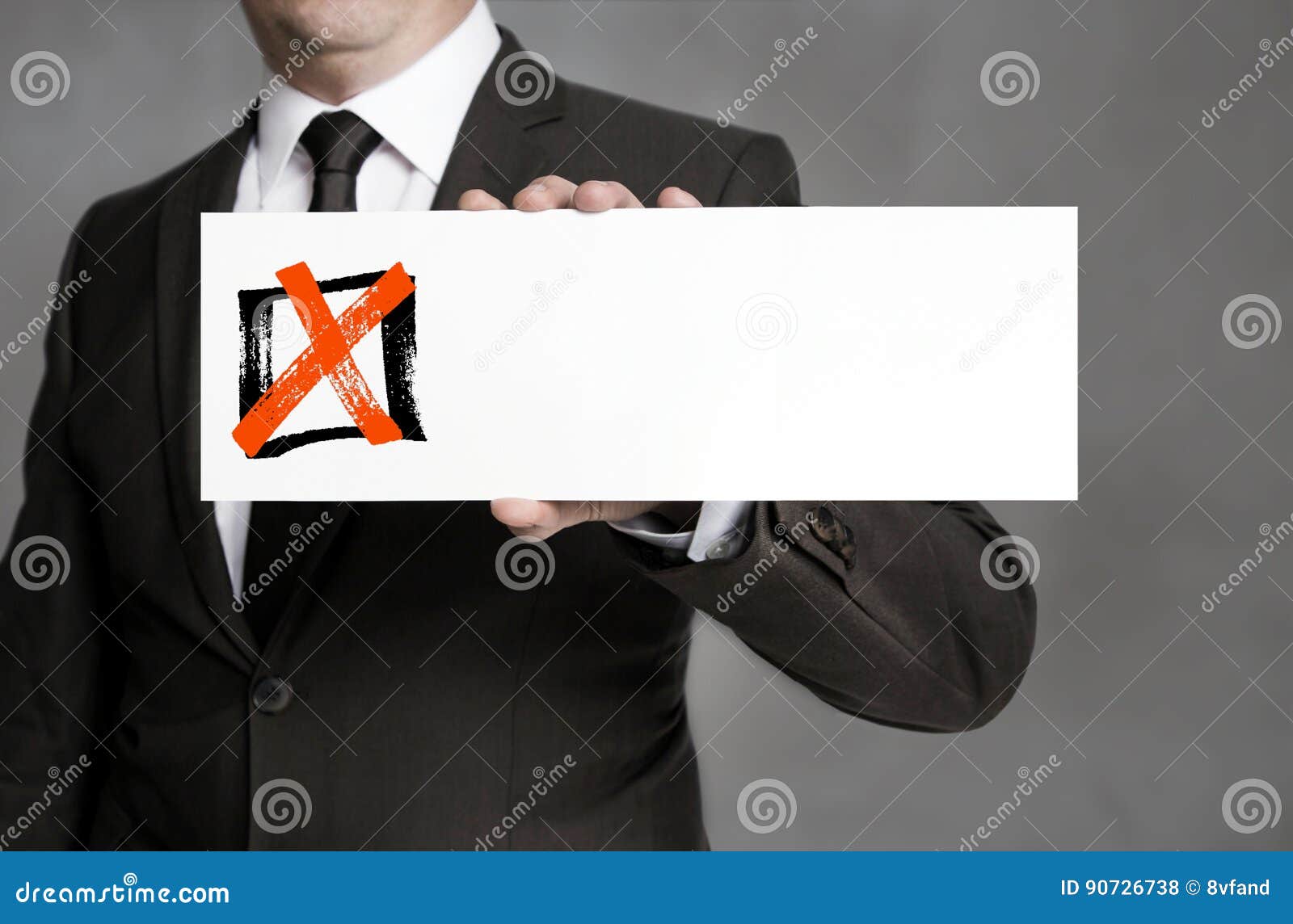 Checkbox with Shield Held by Businessman Stock Photo - Image of placard ...
