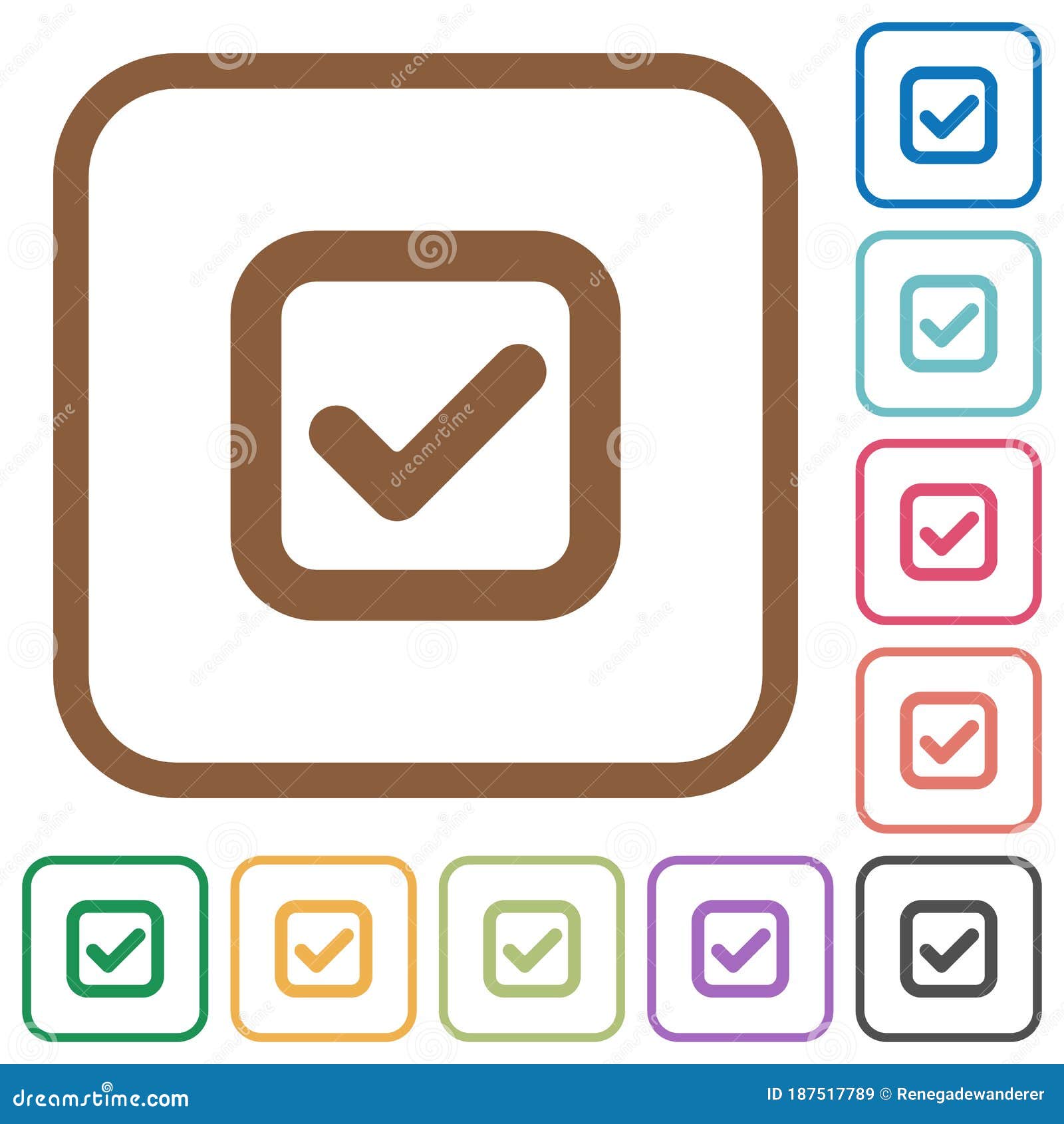 Simple Checkbox Icon For Ui Design And Forms Cartoon Vector ...
