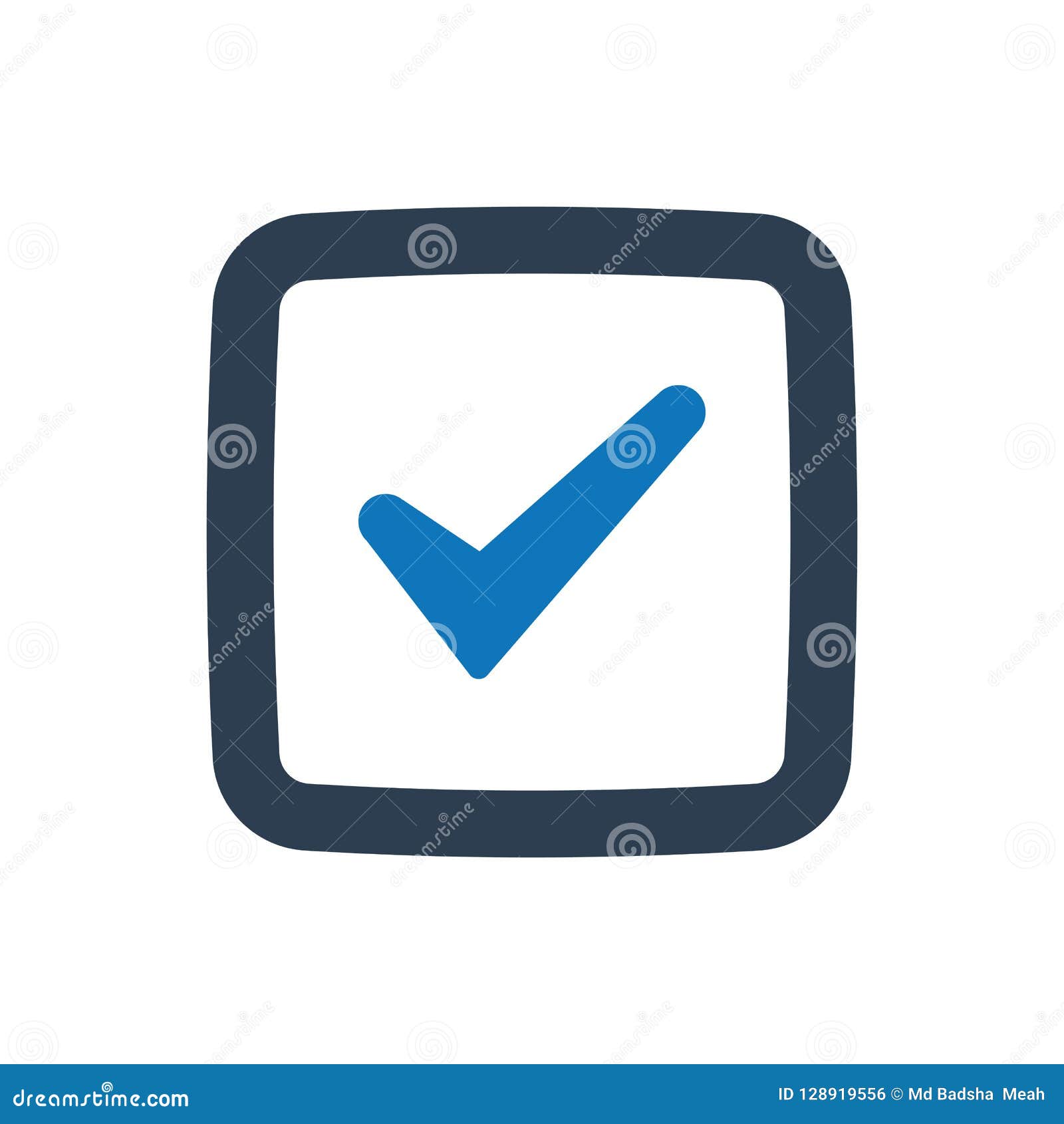 Checkbox Square icon stock vector. Illustration of tick - 128919556