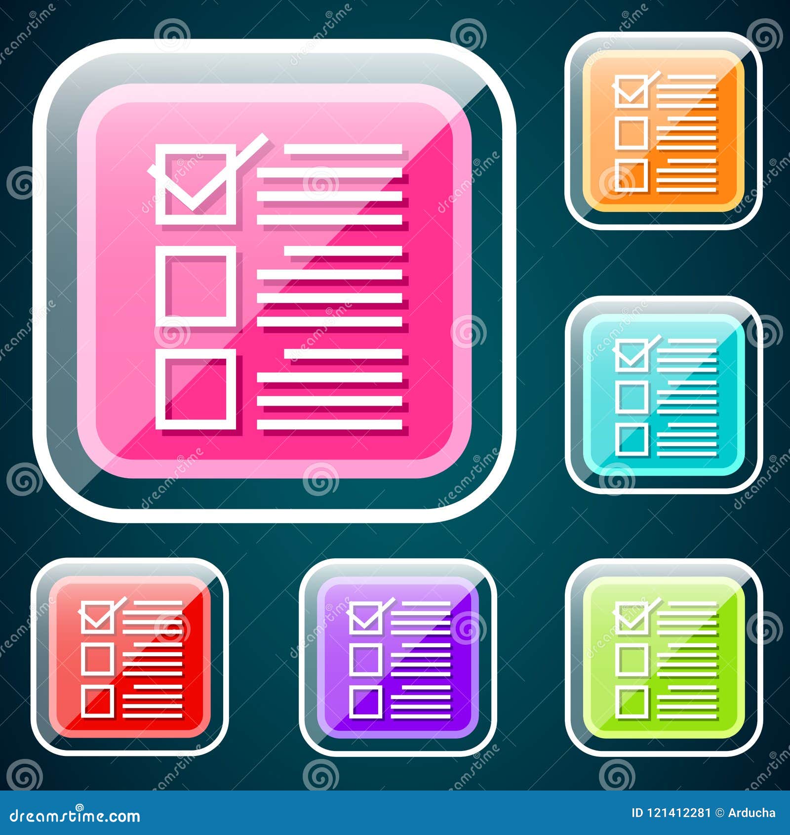 Checkbox symbol stock vector. Illustration of glass - 121412281