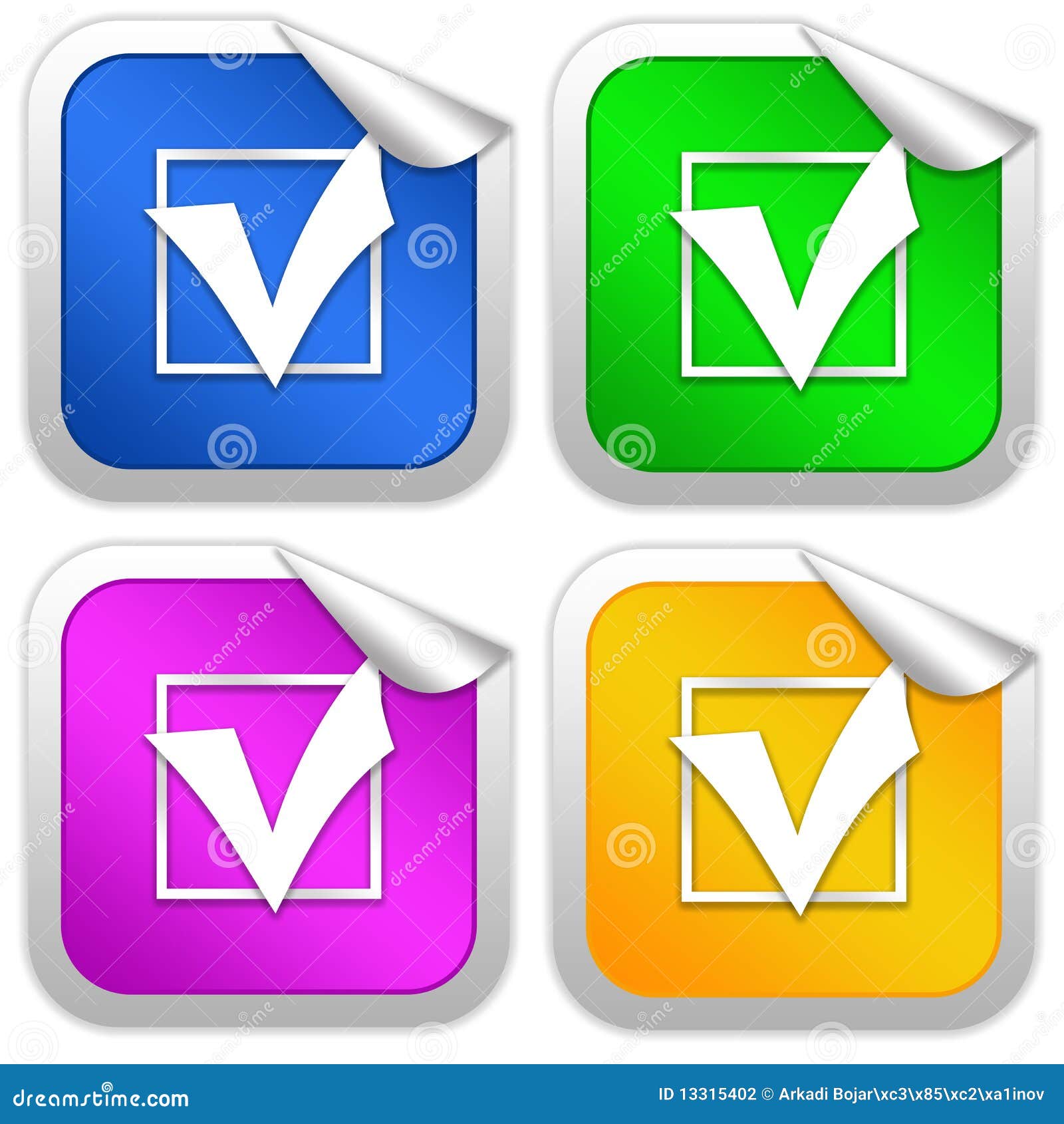 Checkbox Or Tick Icon. Modern Check Mark Design Cartoon Vector ...