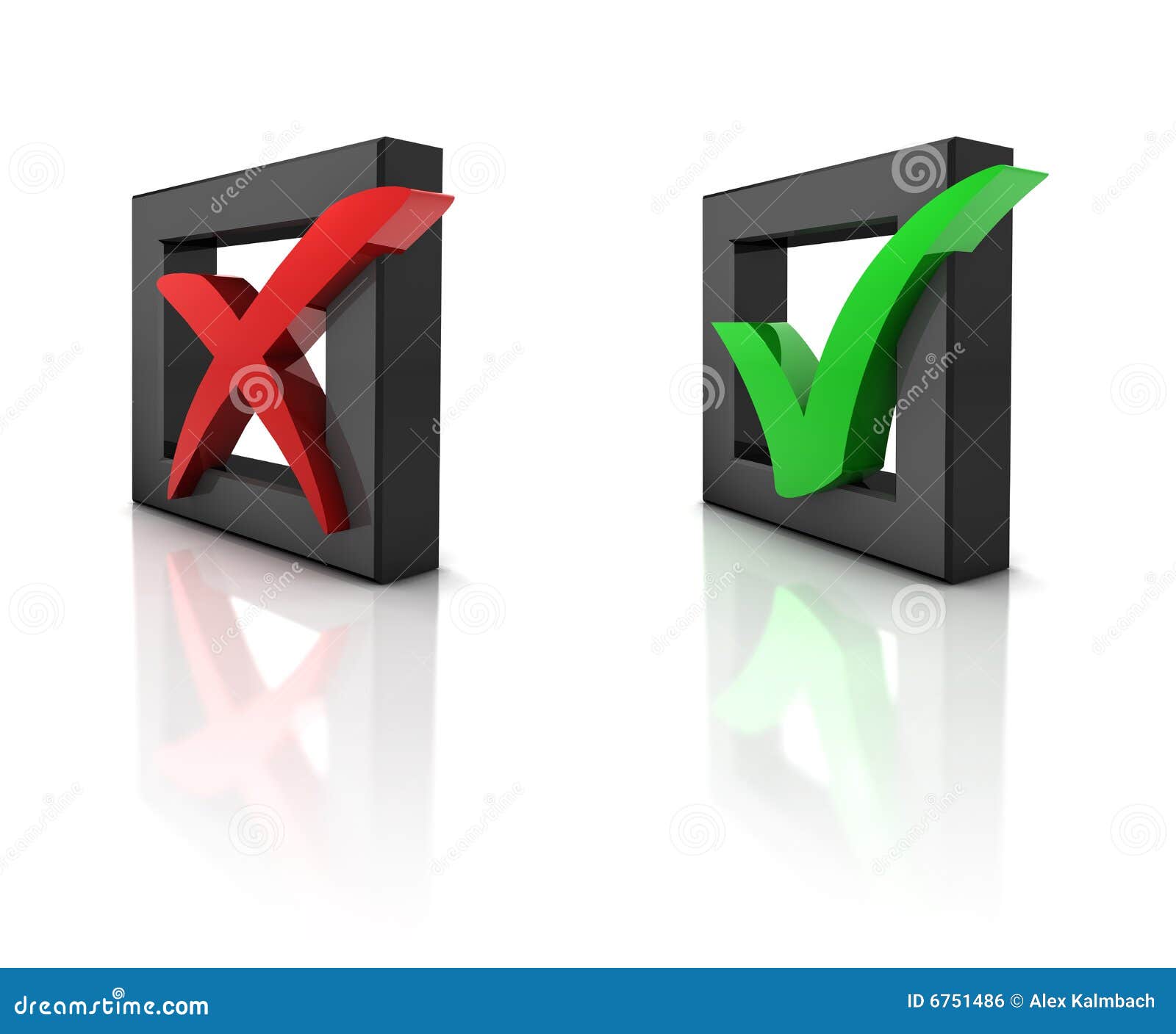 Checkboxes 3D ilustração stock. Ilustração de marca, verde - 6751486