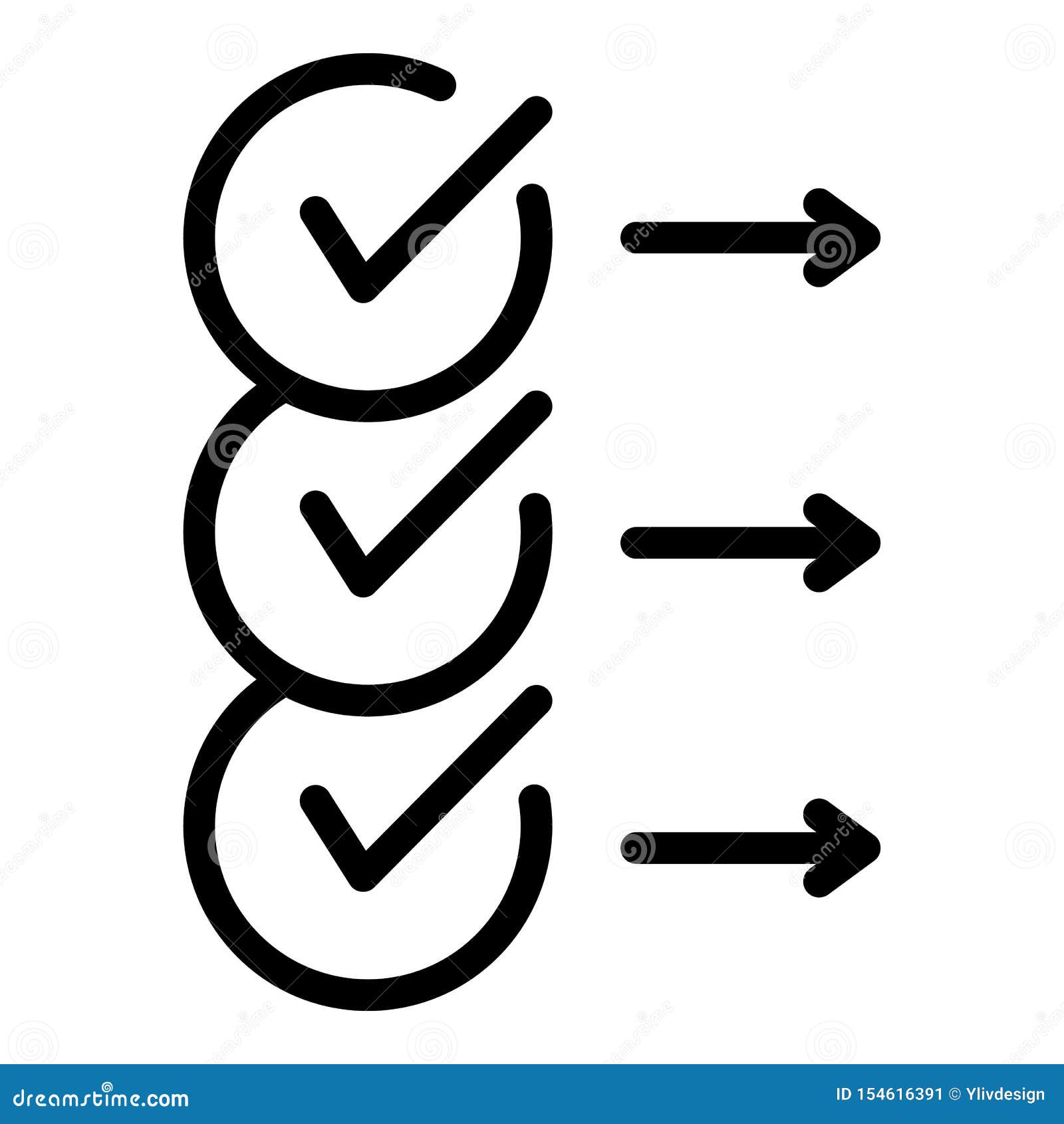 Checkboxes with Arrows Icon, Outline Style Stock Vector - Illustration ... Checkboxes with Arrows Icon, Outline Style Stock Vector - Illustration ...
