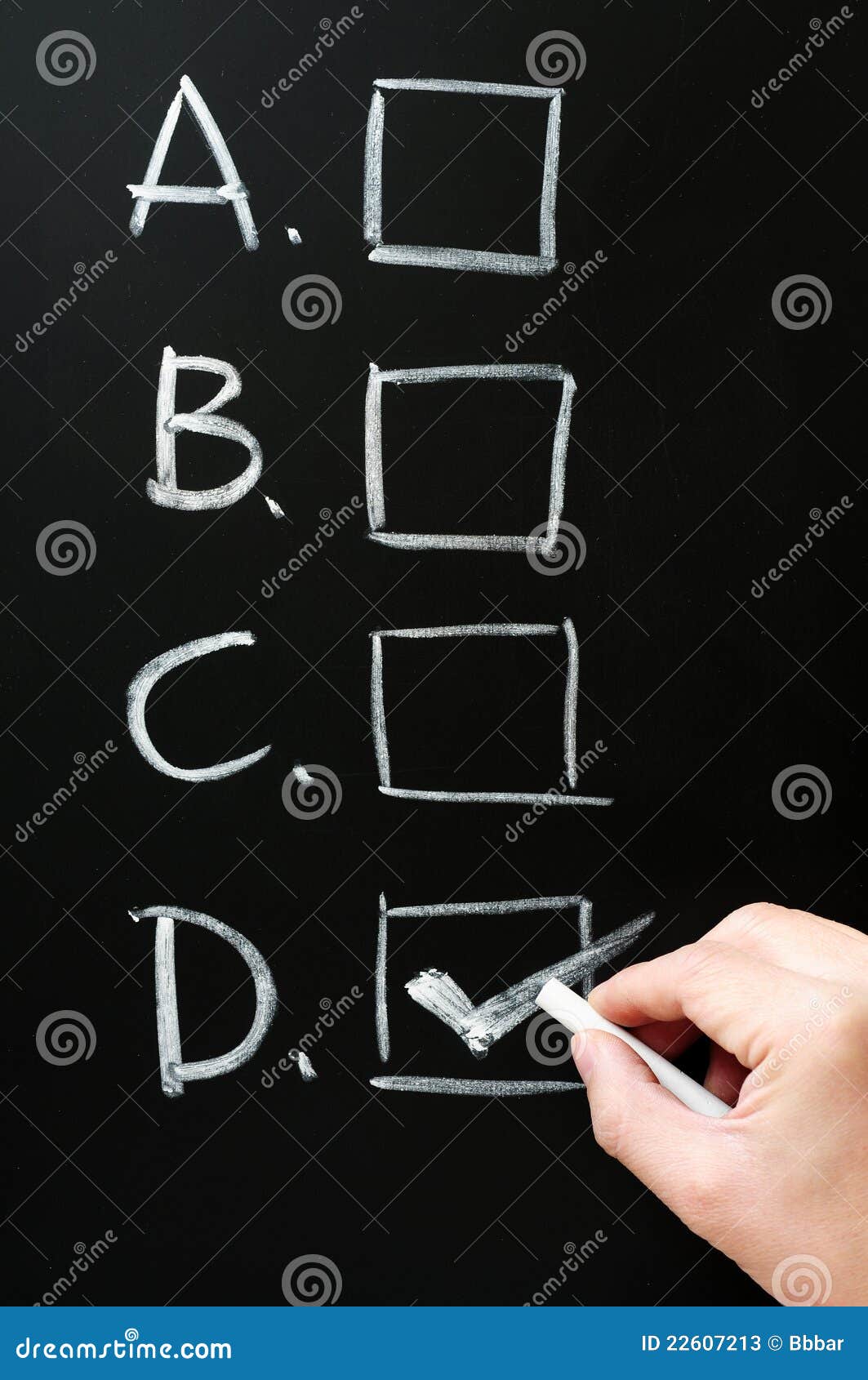 Checkboxes on blackboard stock image. Image of choose - 22607213