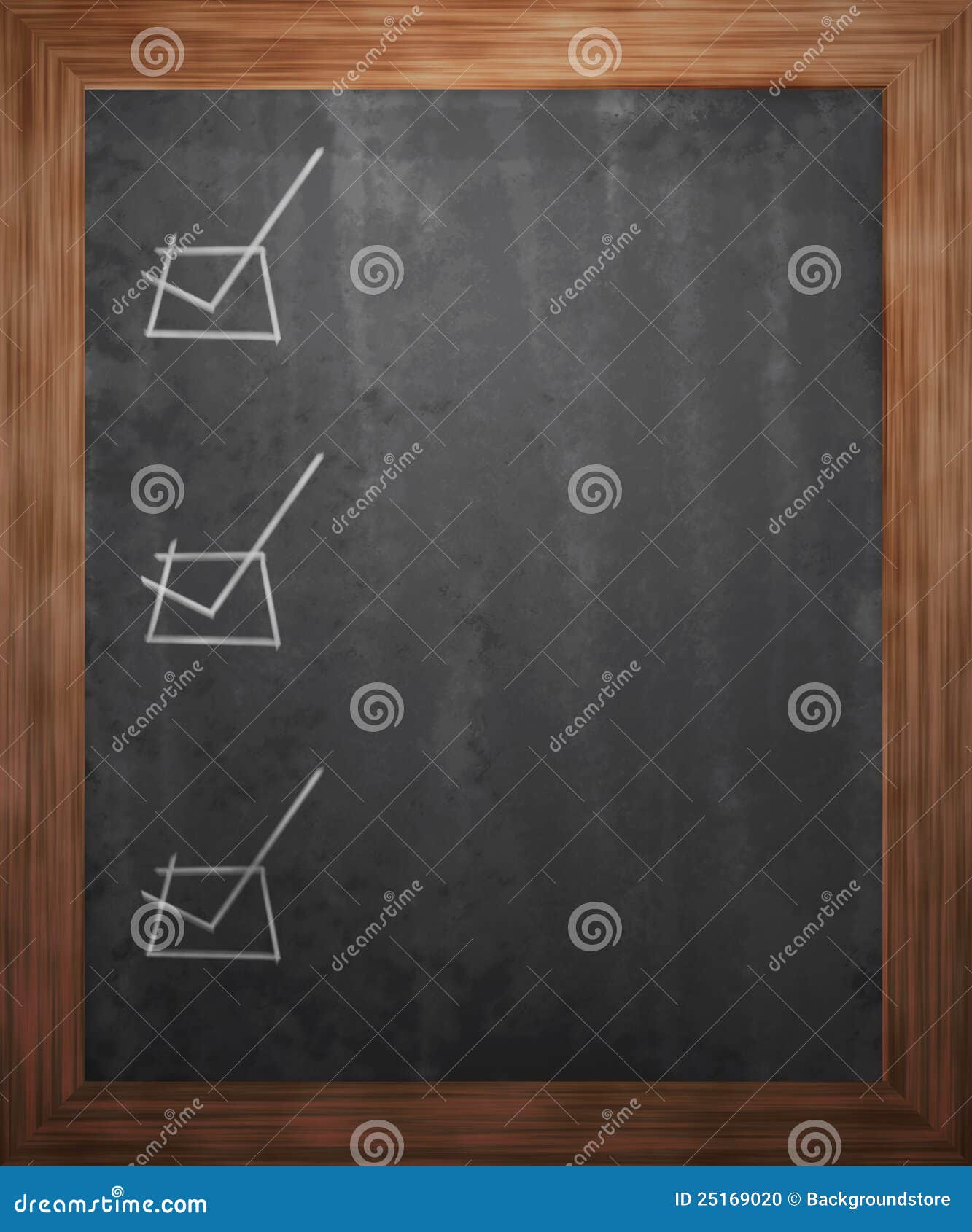 Checkboxes on Blackboard stock illustration. Illustration of board ...
