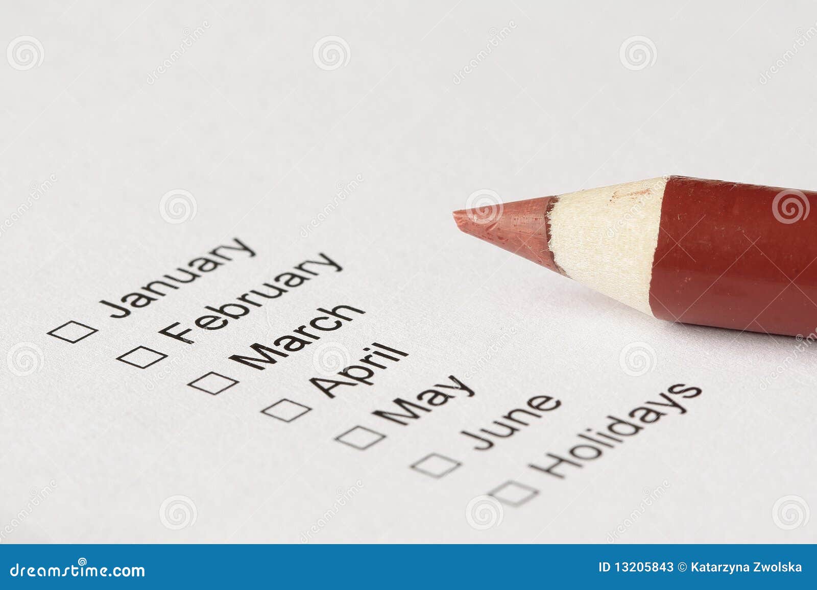 Checkboxes to choose month stock image. Image of empty - 13205843