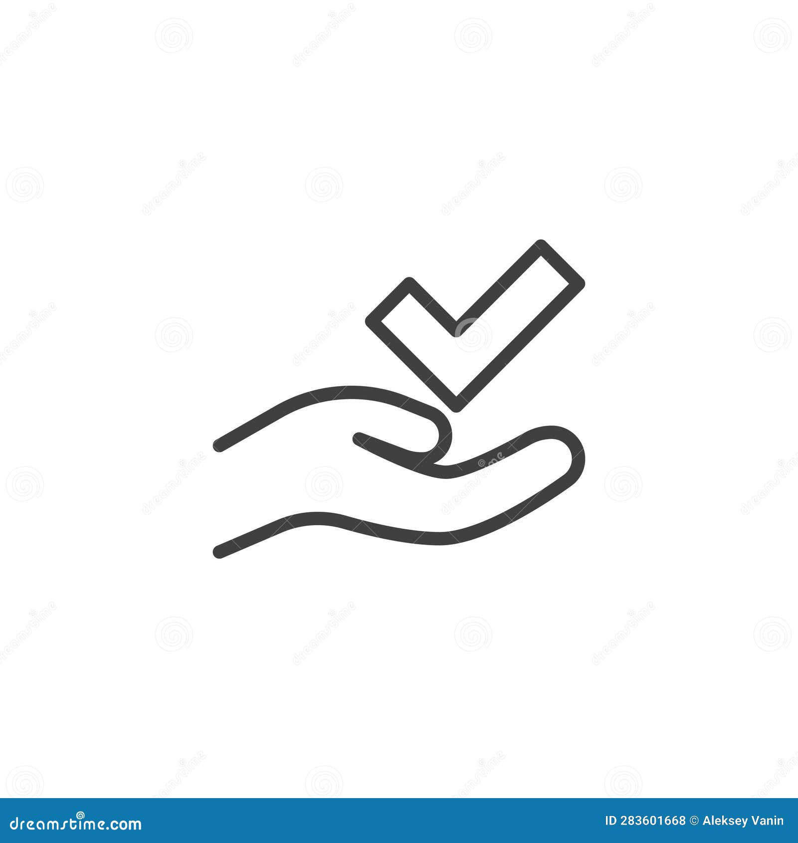 Checked, Approved Line Icon Stock Vector - Illustration of vector ...