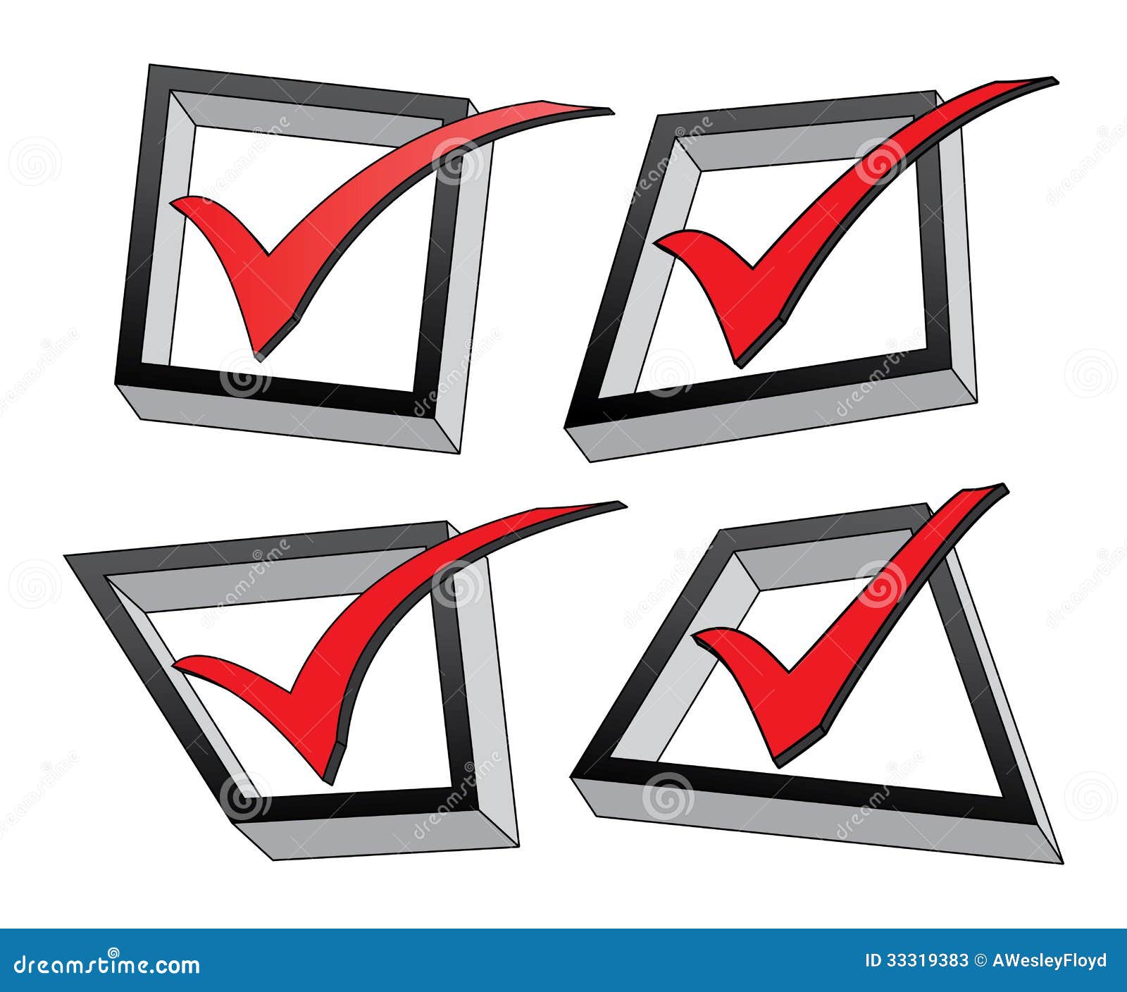 Checked Boxes stock vector. Illustration of mark, check - 33319383