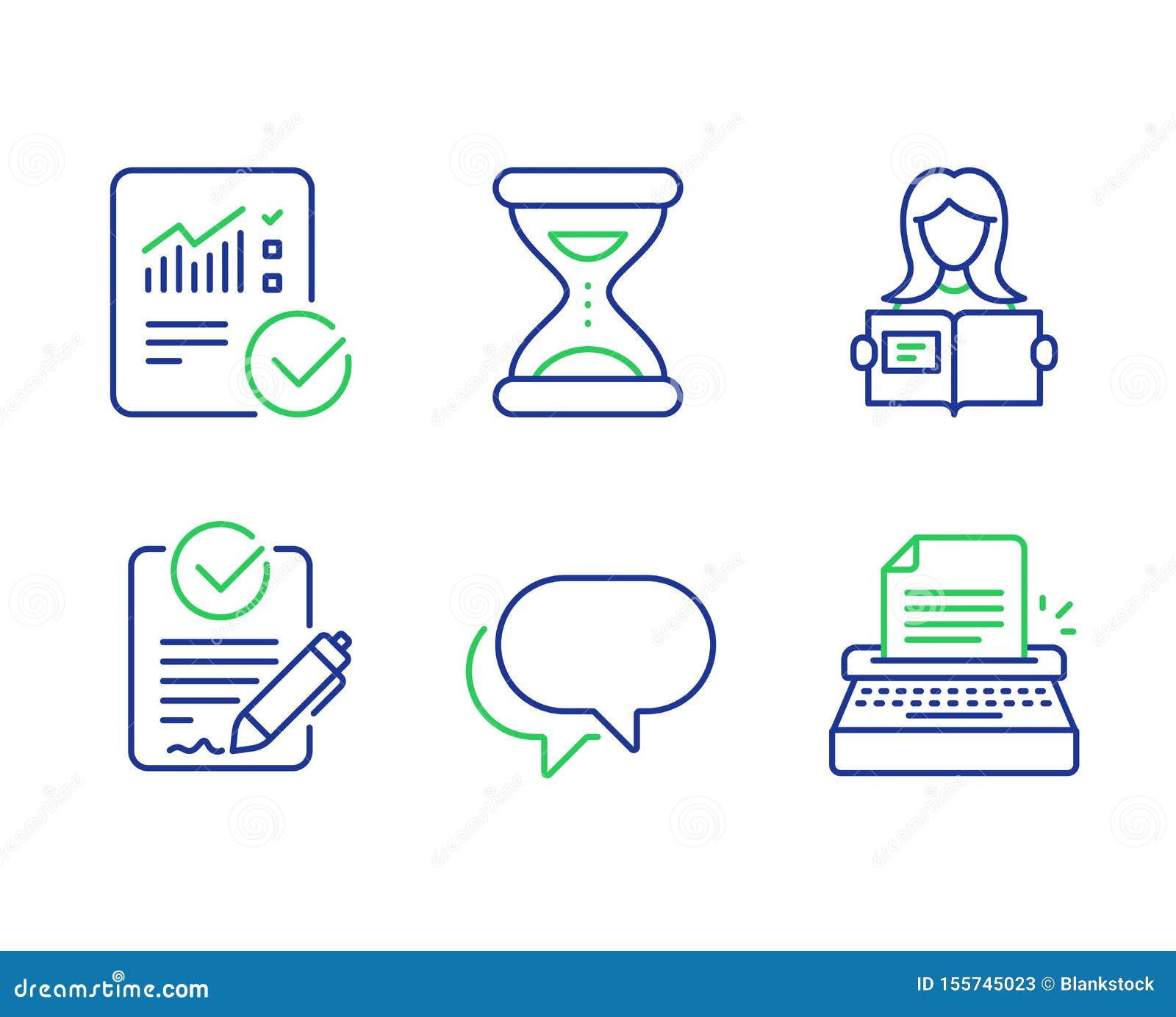 Checked Calculation, Time and Rfp Icons Set. Woman Read, Talk Bubble ...