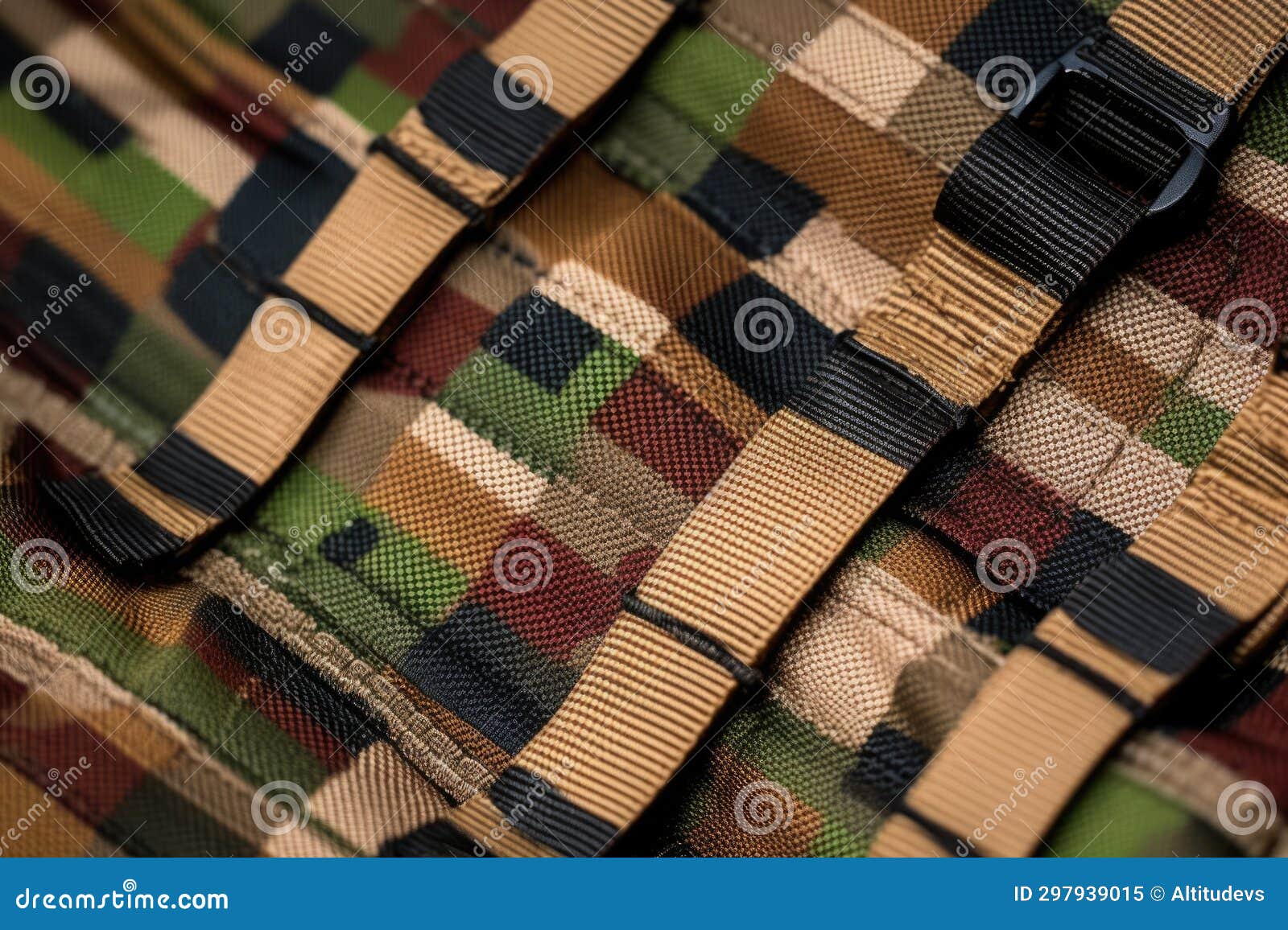 Checked Camouflage Webbing on Details Stock Image - Image of military ...