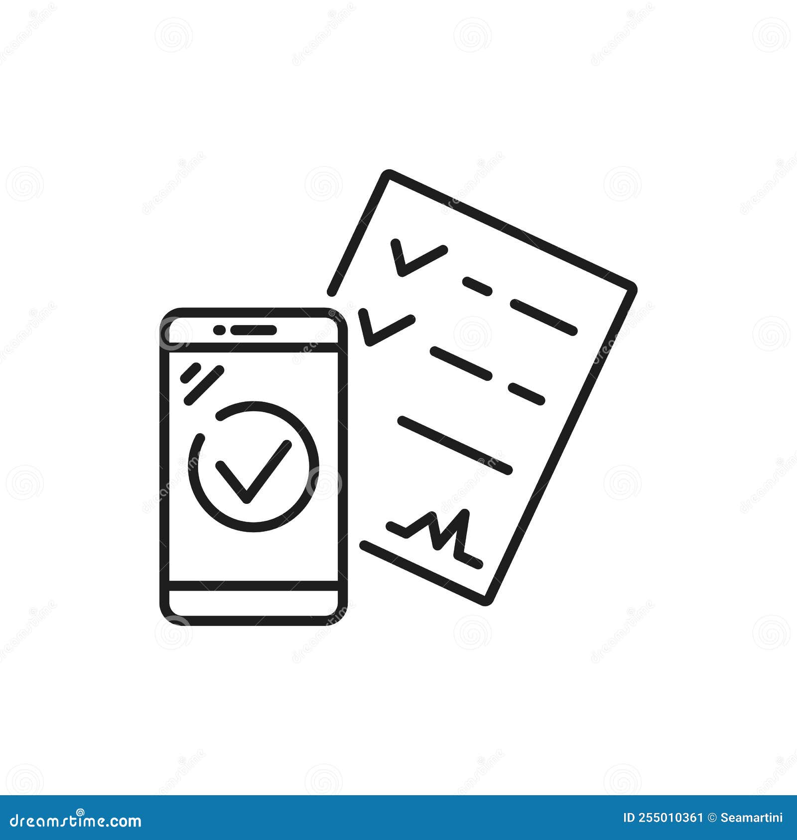 Checked Document for Car Share Service Linear Icon Stock Vector ...