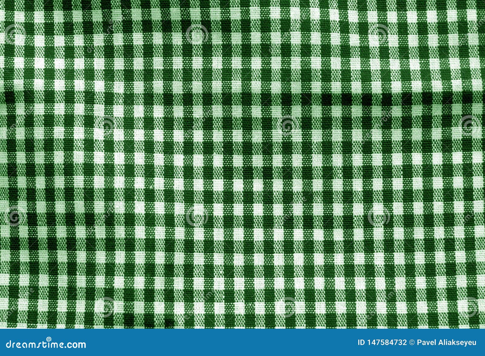 Checked Fabric Texture in Green Tone Stock Photo - Image of check ...
