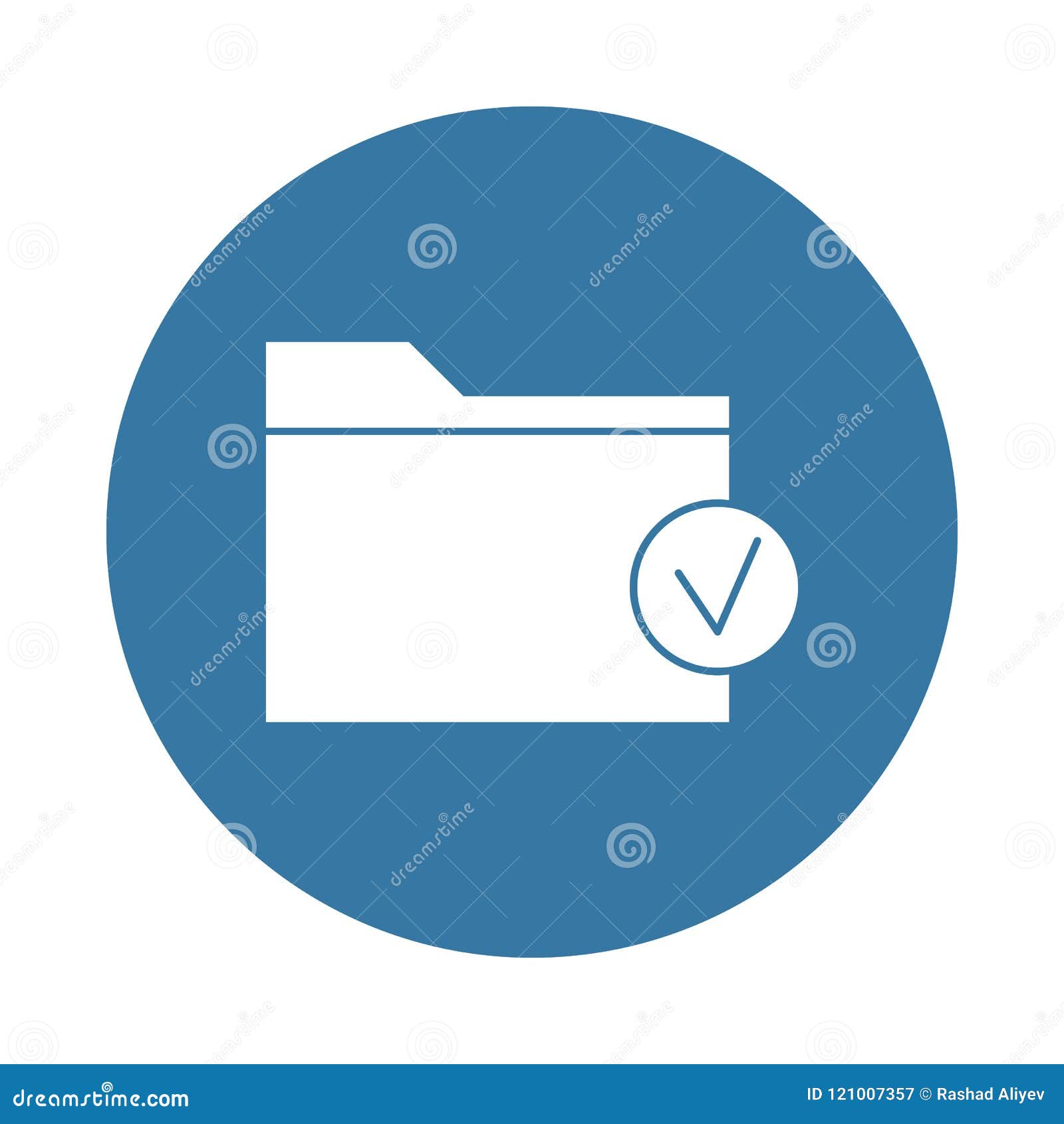 Checked Folder Icon in Badge Style Stock Illustration - Illustration of ...