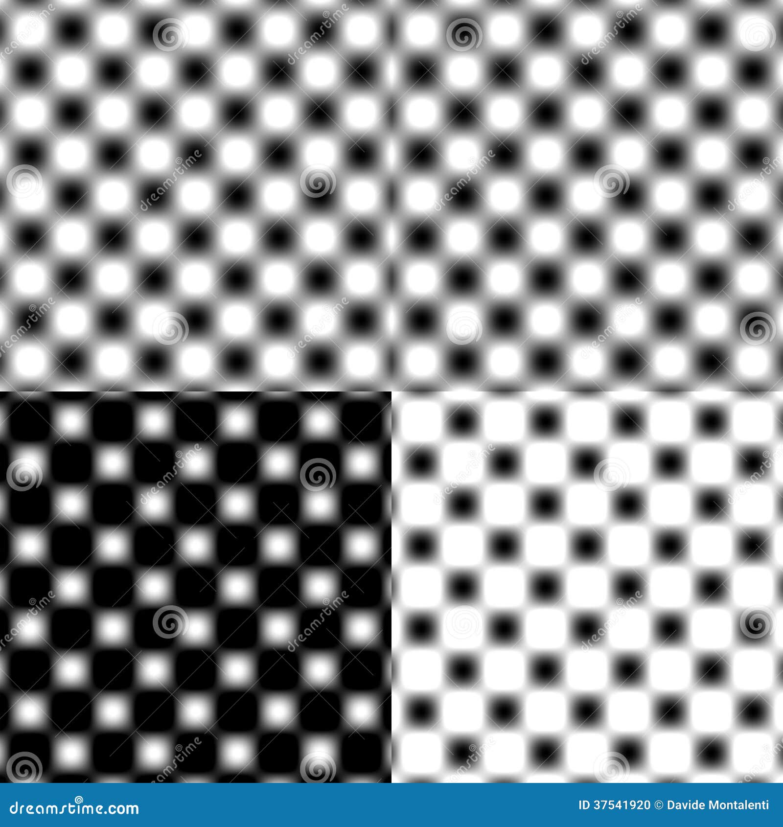 Checked Grid Circular Blur - Black & White Stock Illustration ...