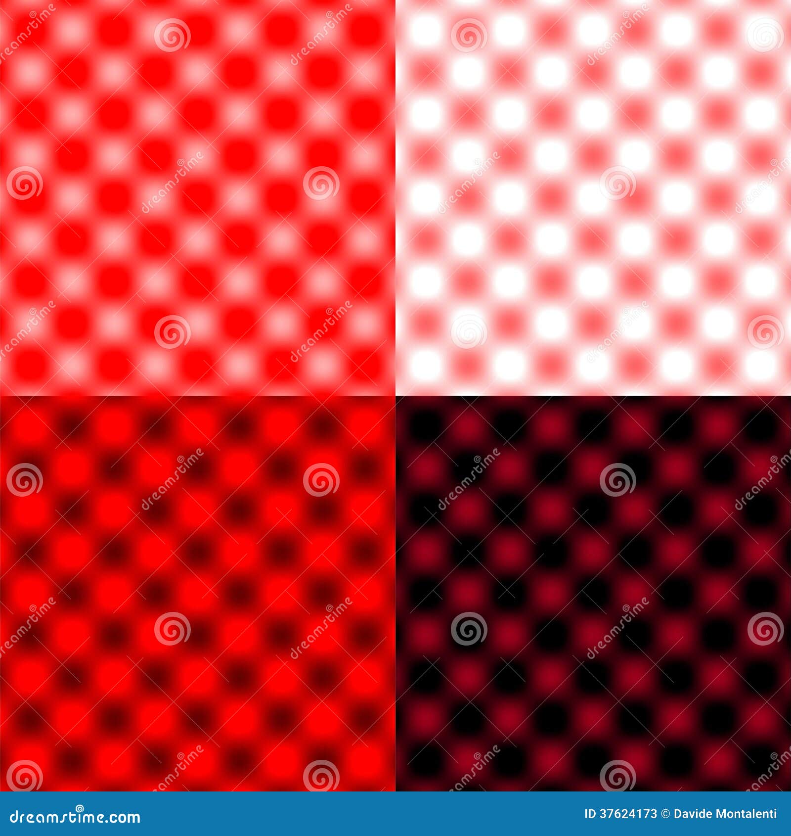 Checked Grid Circular Blur - Red & Black & White Stock Illustration ...