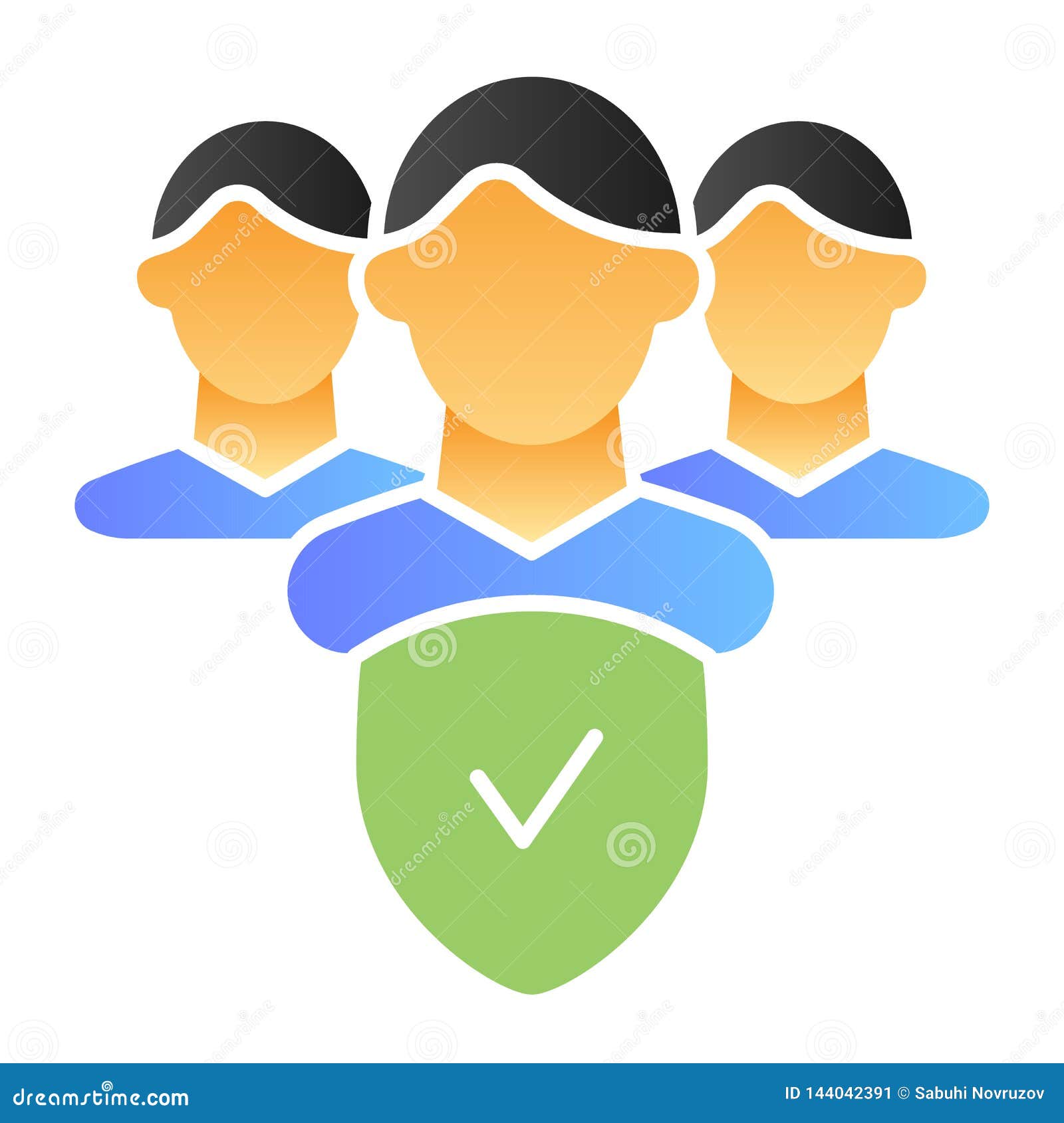 Checked Group Flat Icon. Verified Team Color Icons in Trendy Flat Style ...