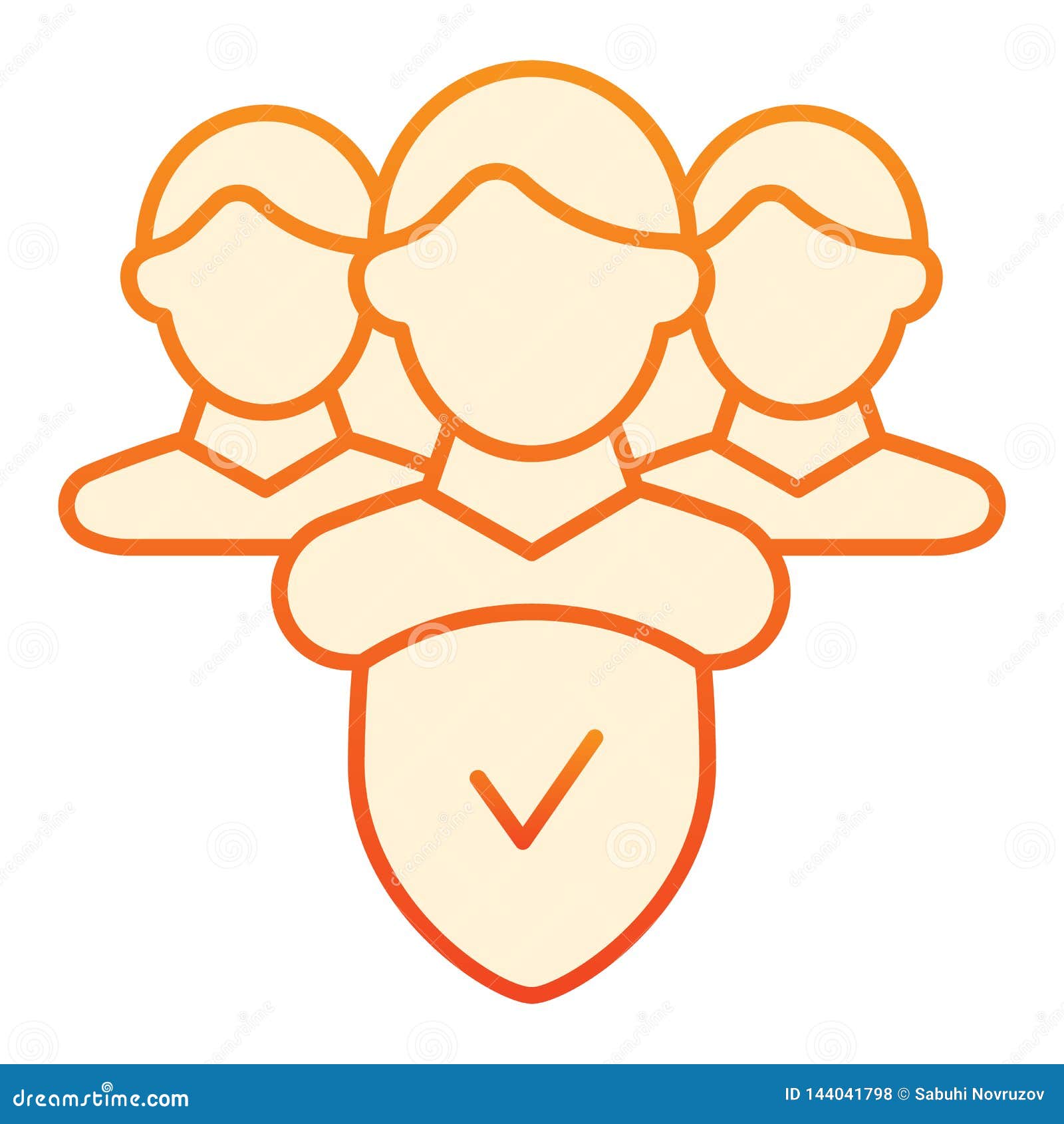 Checked Group Flat Icon. Verified Team Orange Icons in Trendy Flat ...