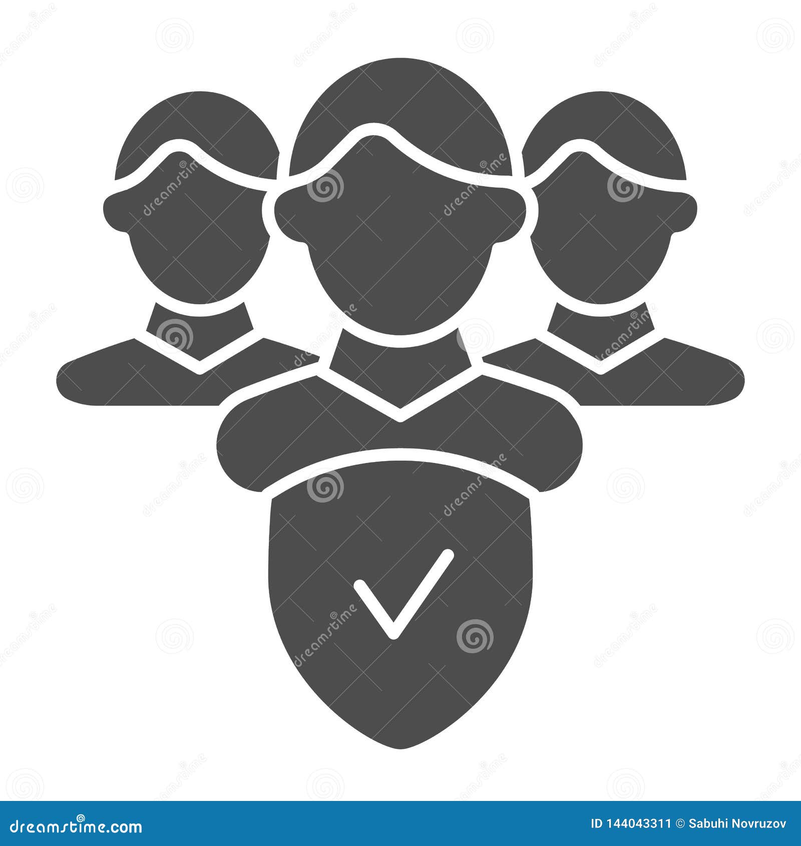 Checked Group Solid Icon. Verified Team Vector Illustration Isolated on ...