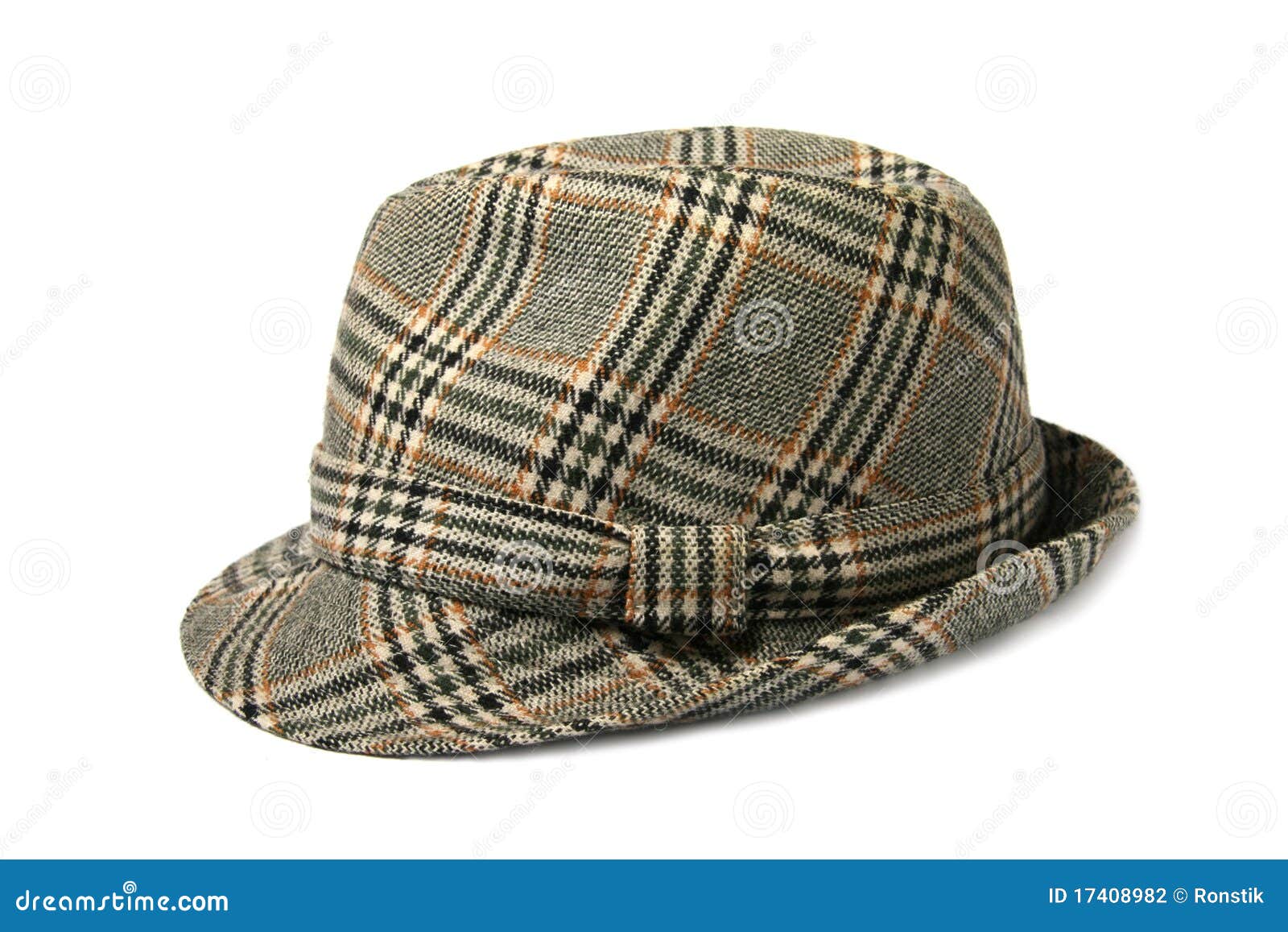 Checked hat stock photo. Image of head, retro, textile - 17408982