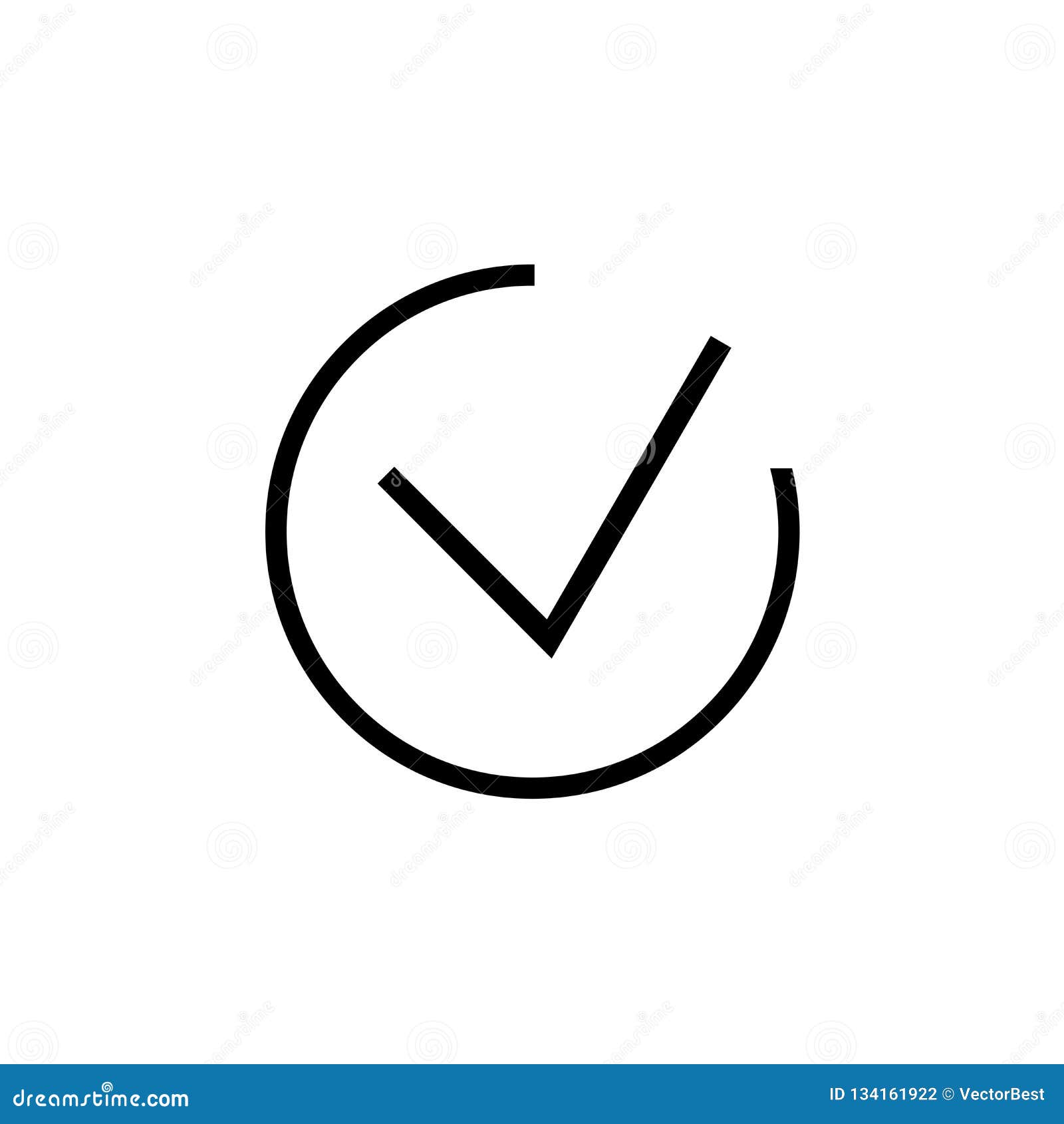 Checked Icon Vector Sign and Symbol Isolated on White Background ...